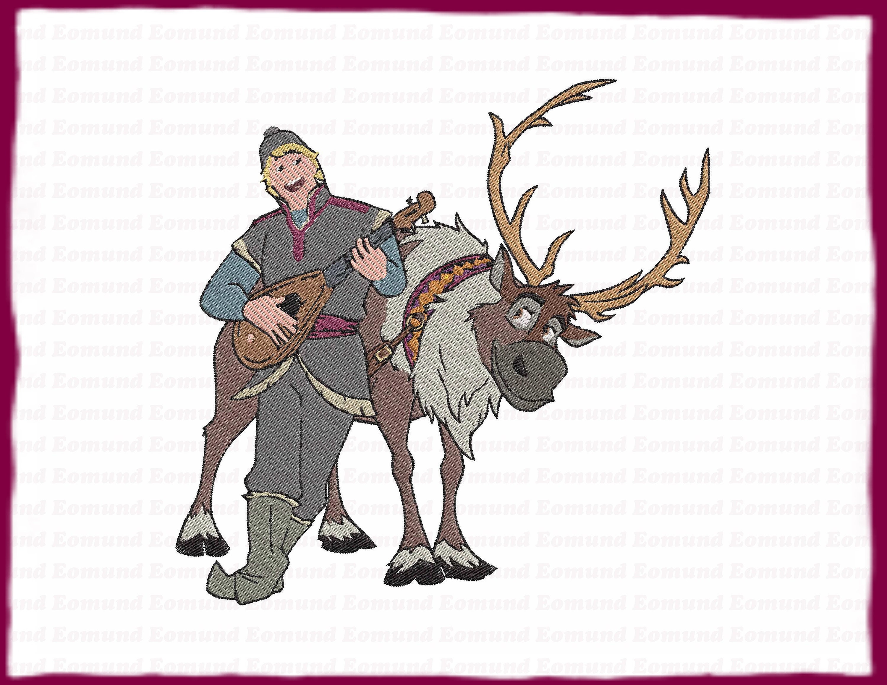 Sven and Kristoff Frozen Filled Embroidery Design 4 Instant - Etsy UK