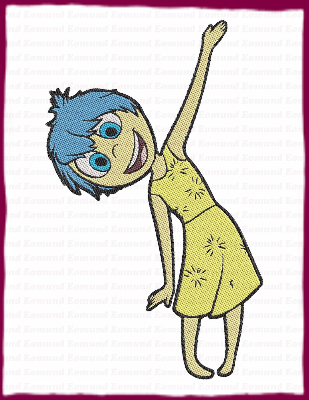 Joy Inside Out Filled Embroidery Design 7 - Instant Download - Etsy