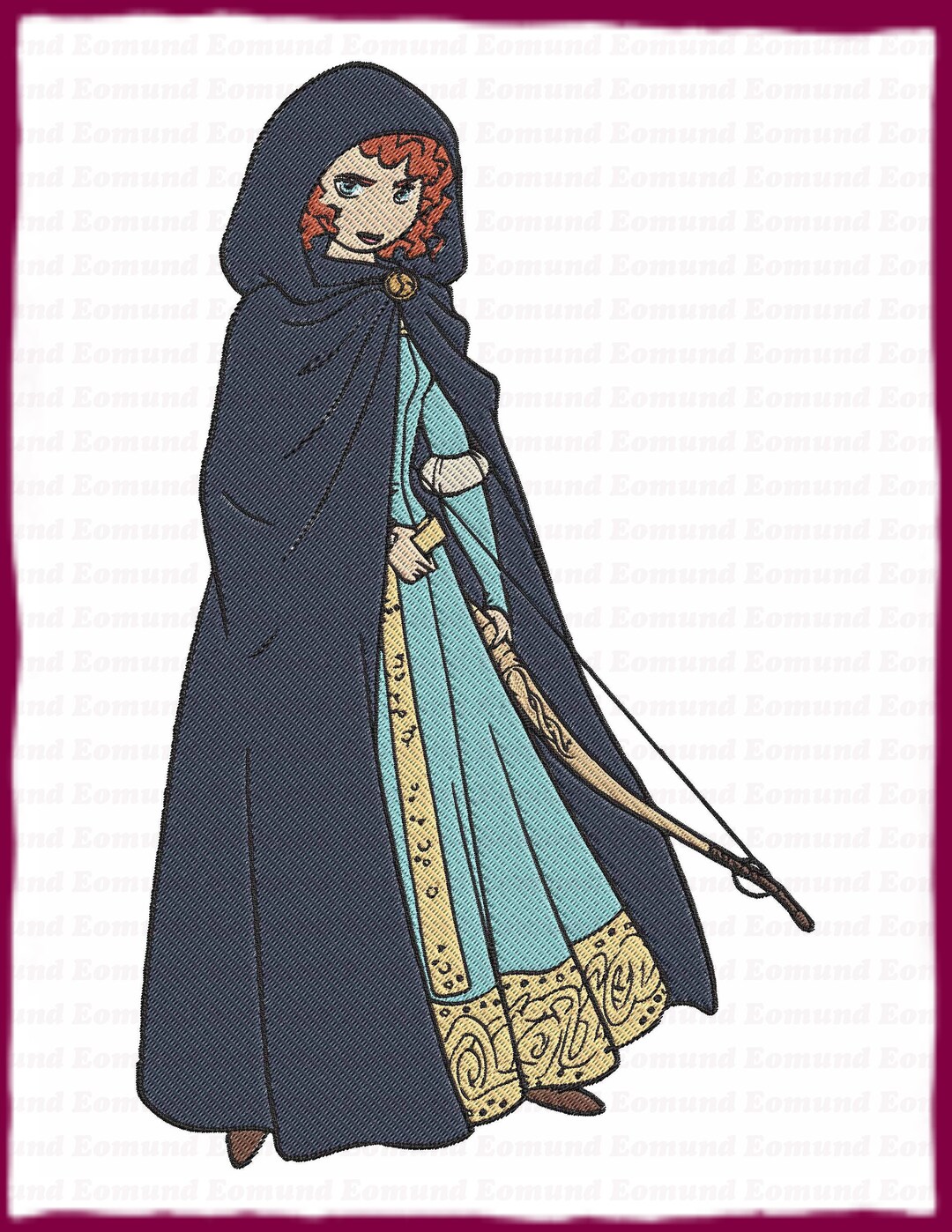 Merida Brave Filled Embroidery Design 11 - Instant Download - Etsy