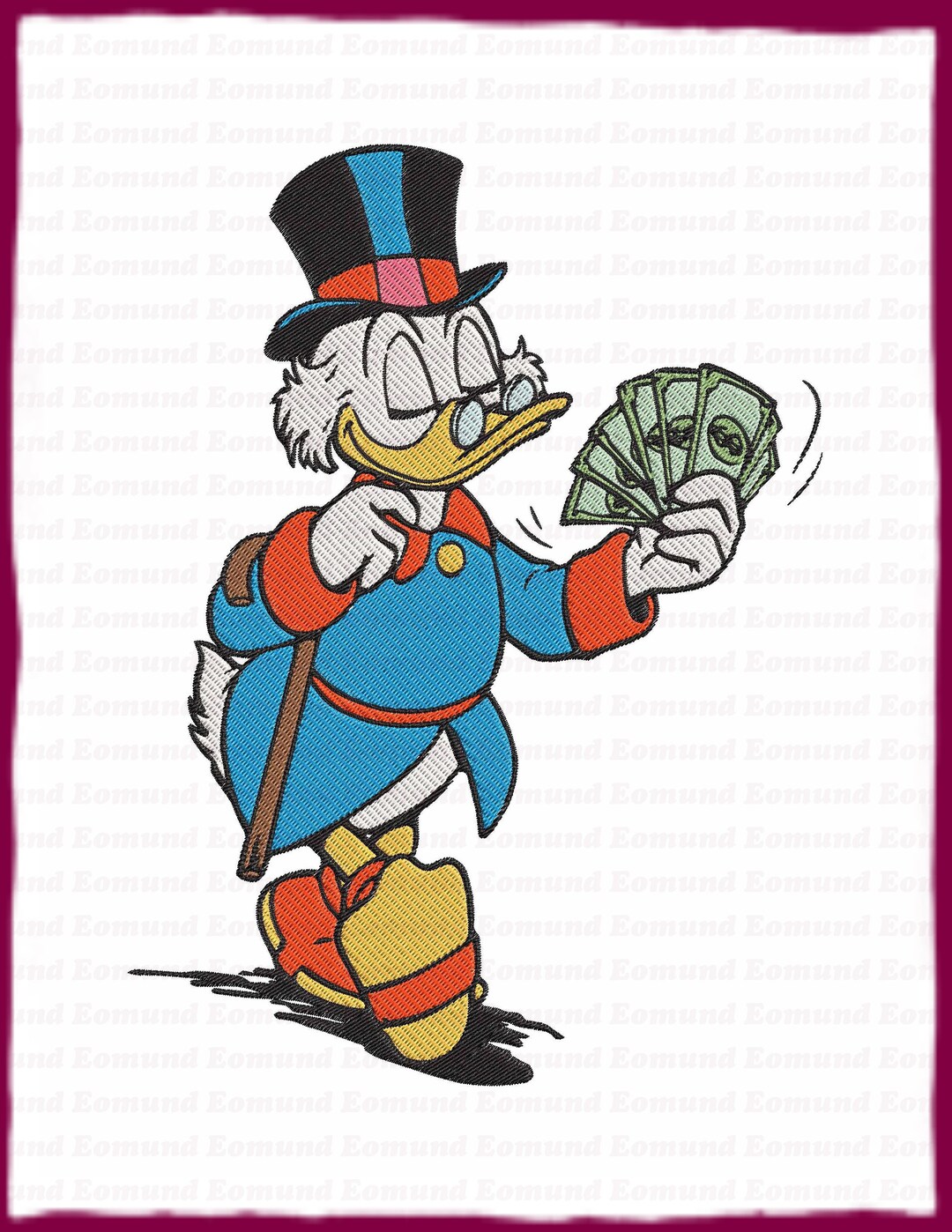 Scrooge Mcduck Ducktales Fill Embroidery Design 17 - Instant Download ...