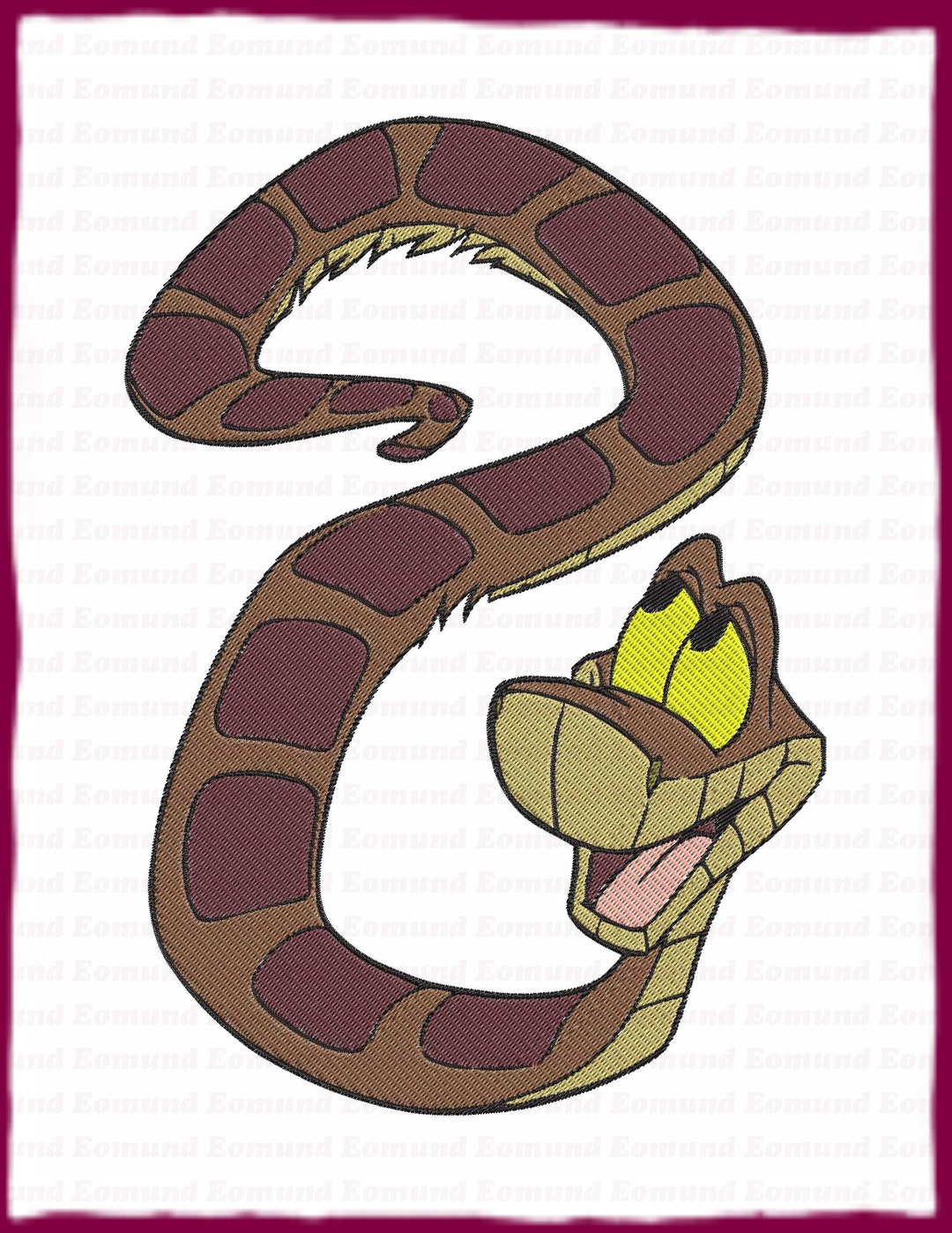 Kaa Jungle Cubs Fill Embroidery Design 4 - Instant Download - Etsy