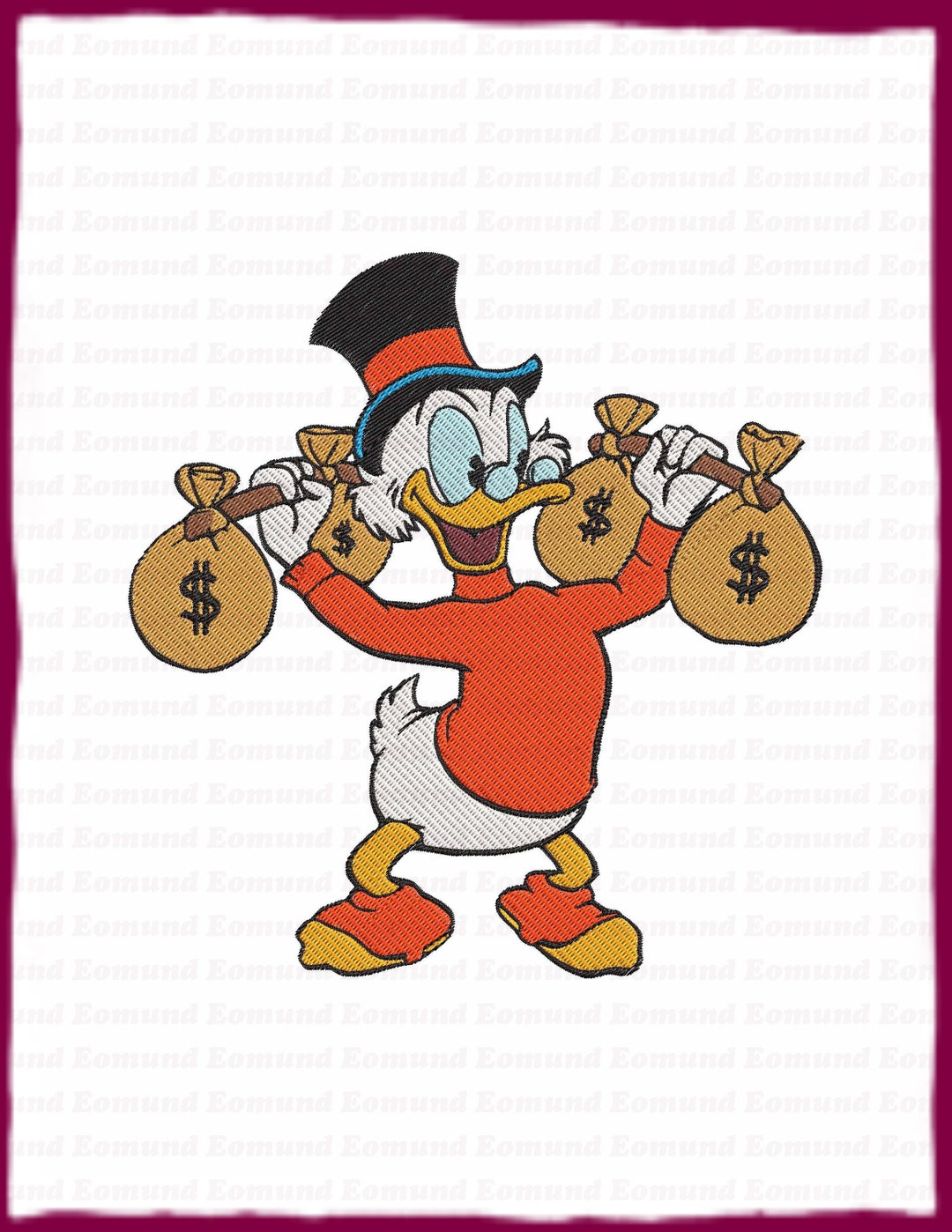Scrooge Mcduck Ducktales Fill Embroidery Design 8 - Instant Download - Etsy