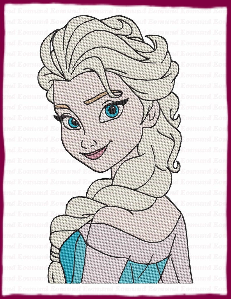 Elsa Frozen Filled Embroidery Design 24 Instant Download - Etsy
