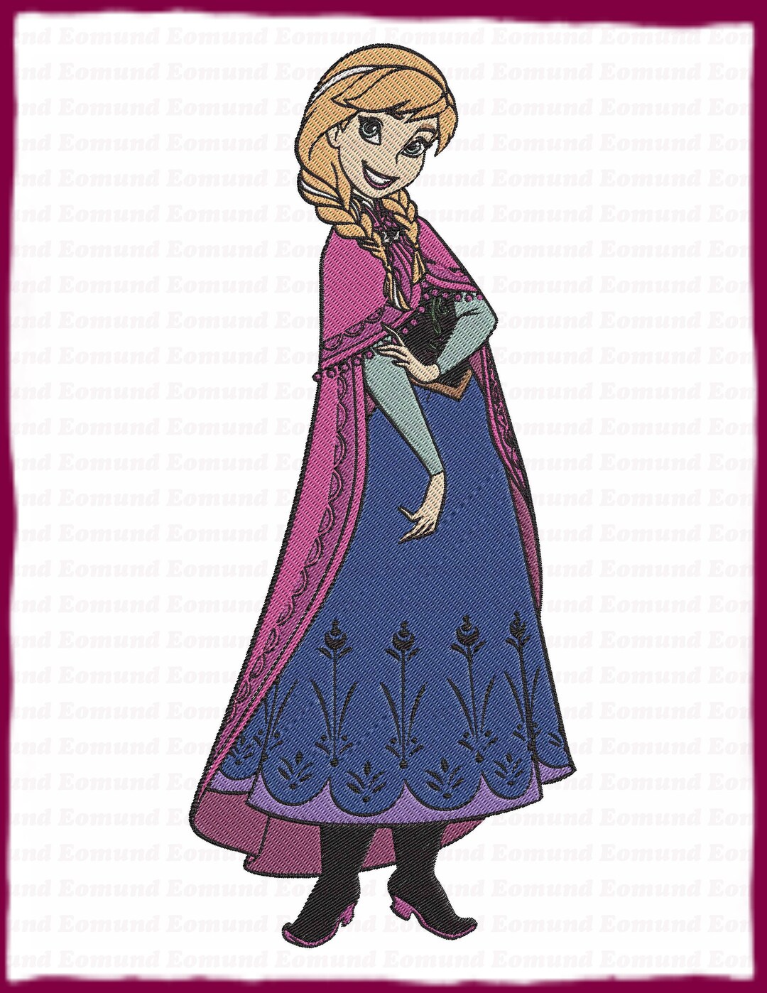 Anna Frozen Filled Embroidery Design 1 - Instant Download - Etsy