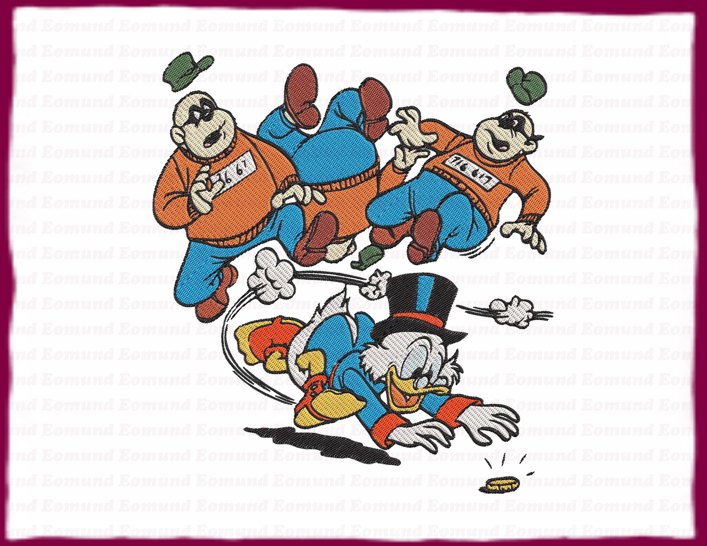 Scrooge Mcduck and Beagle Boys Ducktales Fill Embroidery Design ...