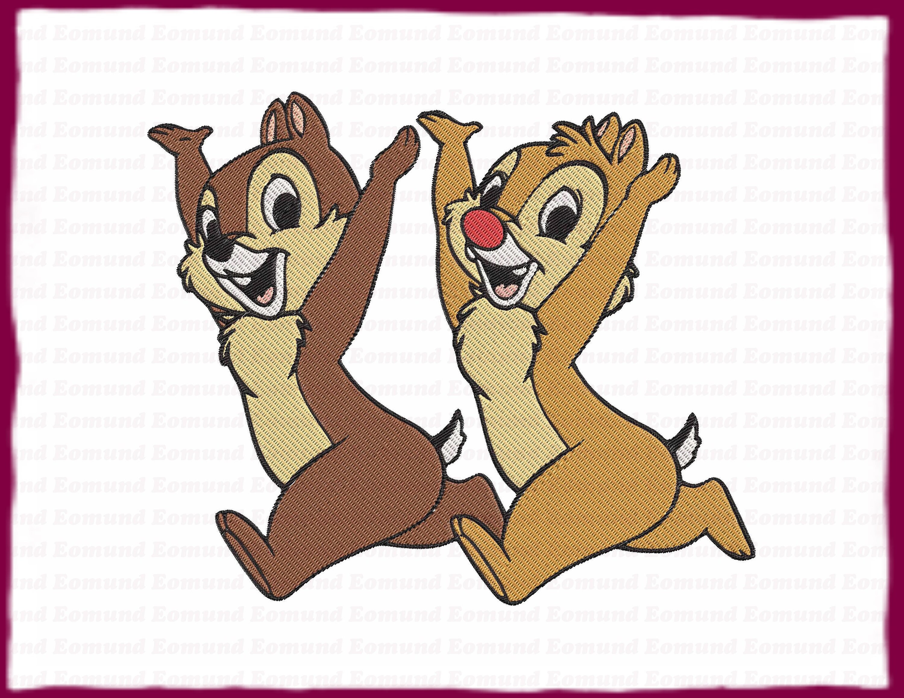 Chip and Dale Fill Embroidery Design 24 Instant Download | Etsy