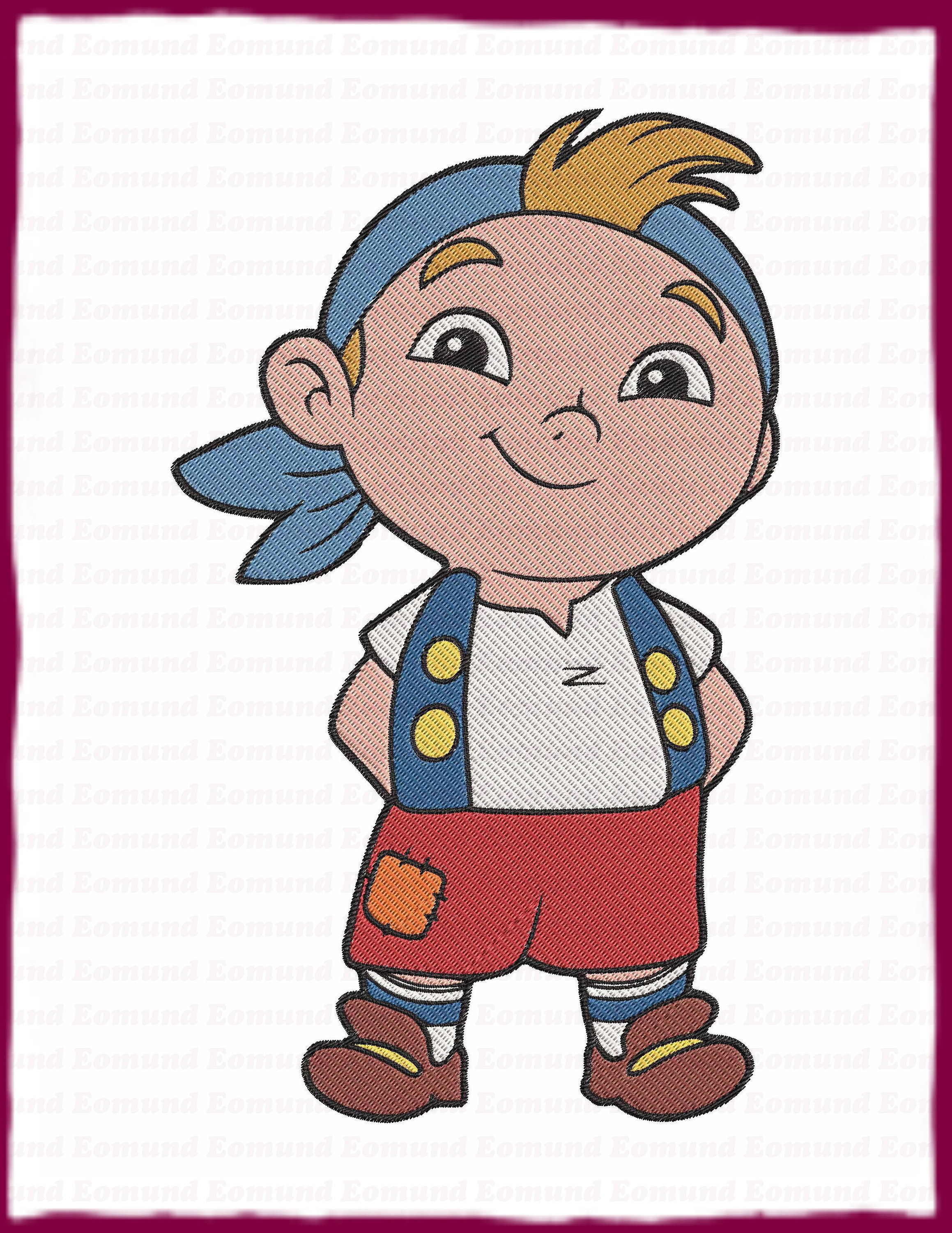 Cubby Jake and the Never Land Pirates Fill Embroidery Design 5 Instant ...