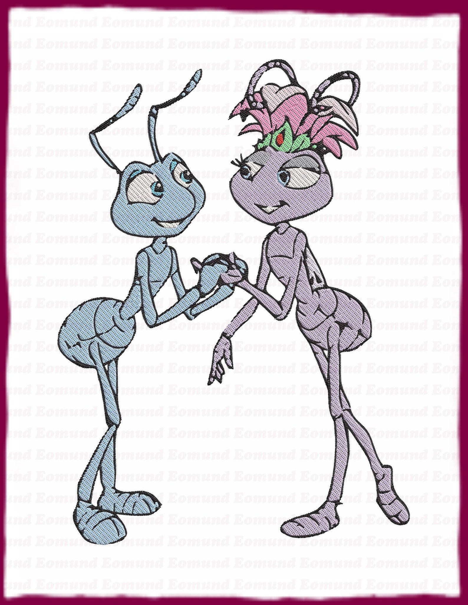 Flik and the Queen A Bugs Life Filled Embroidery Design 2 Instant ...