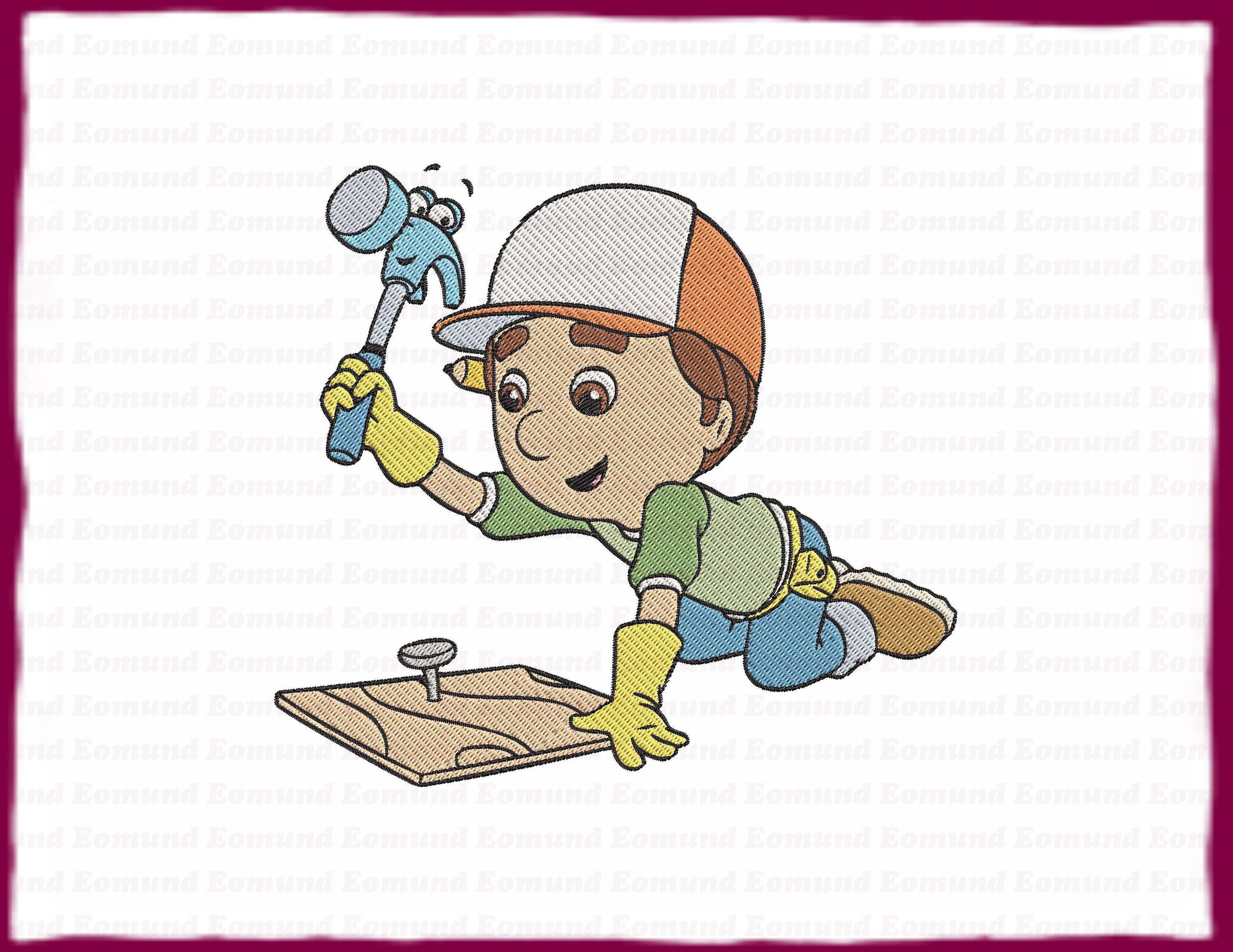 Handy Manny With Pat Fill Embroidery Design 1 - Instant Download - Etsy