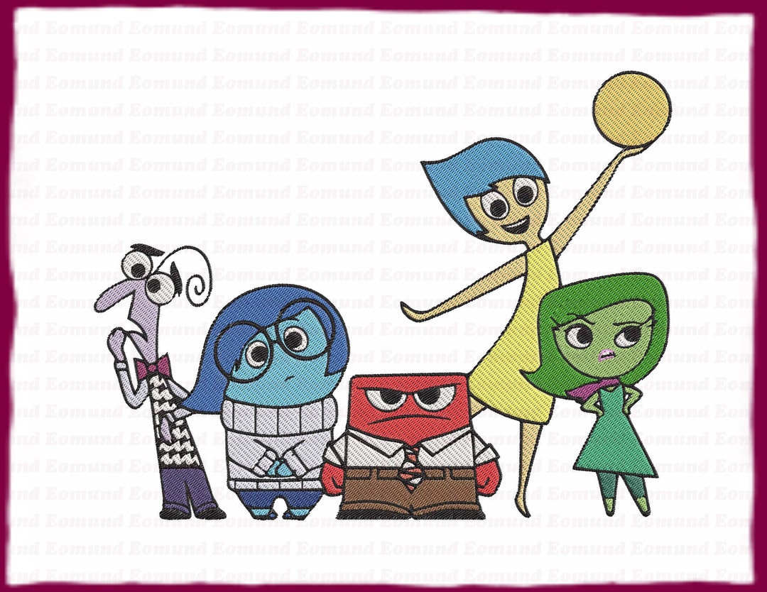 Joy and Friends Inside Out Filled Embroidery Design 6 - Instant ...