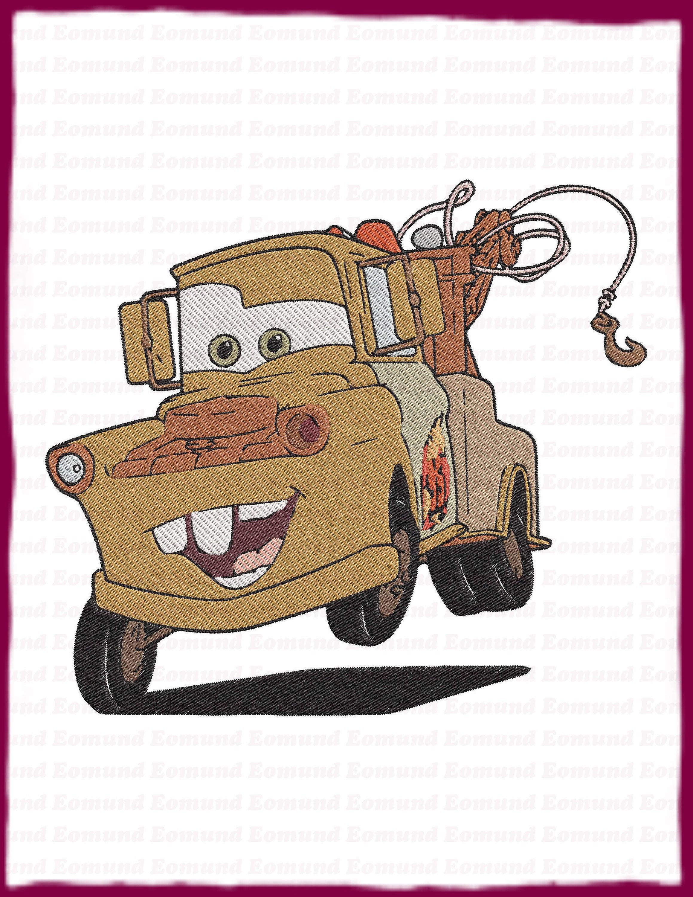 Tow Mater Cars Filled Embroidery Design 4 - Instant Download - Etsy