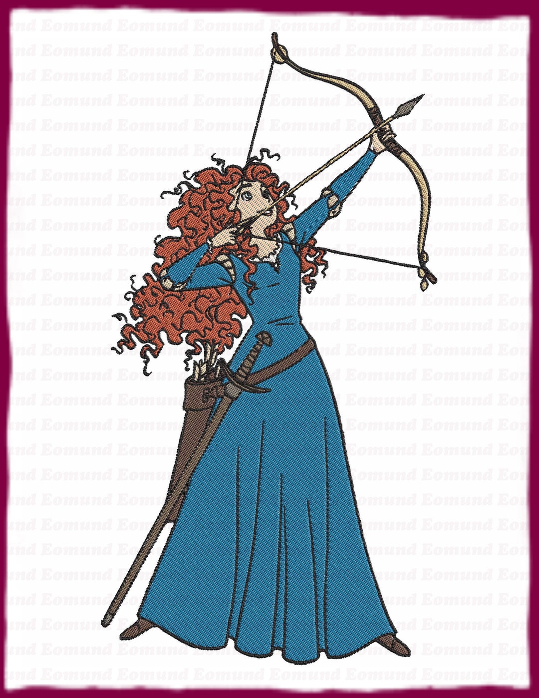Merida Brave Filled Embroidery Design 6 - Instant Download - Etsy