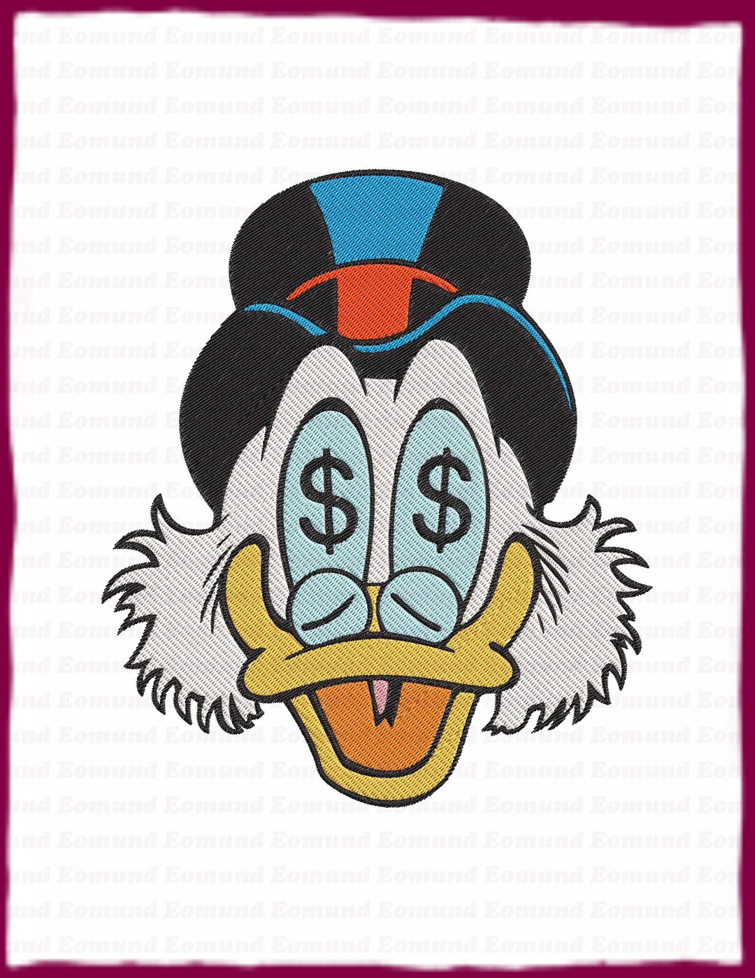 Scrooge Mcduck Ducktales Fill Embroidery Design 19 - Instant Download ...