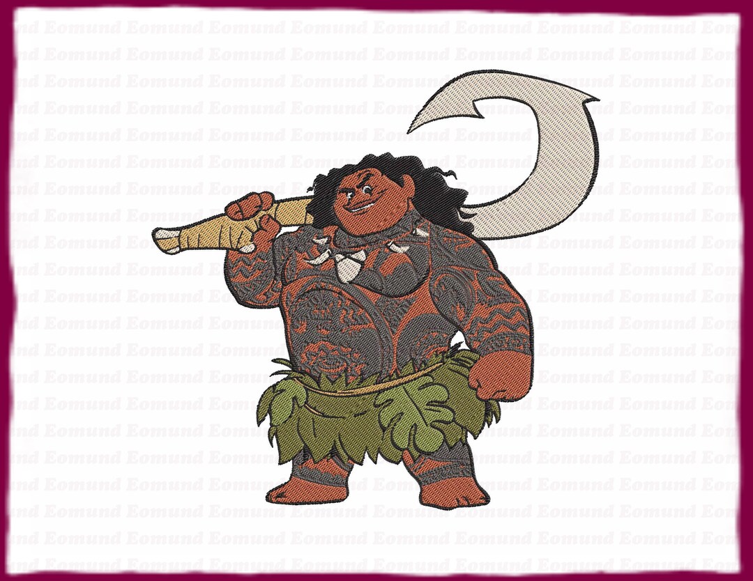 Maui Moana Filled Embroidery Design 1 Instant Download - Etsy