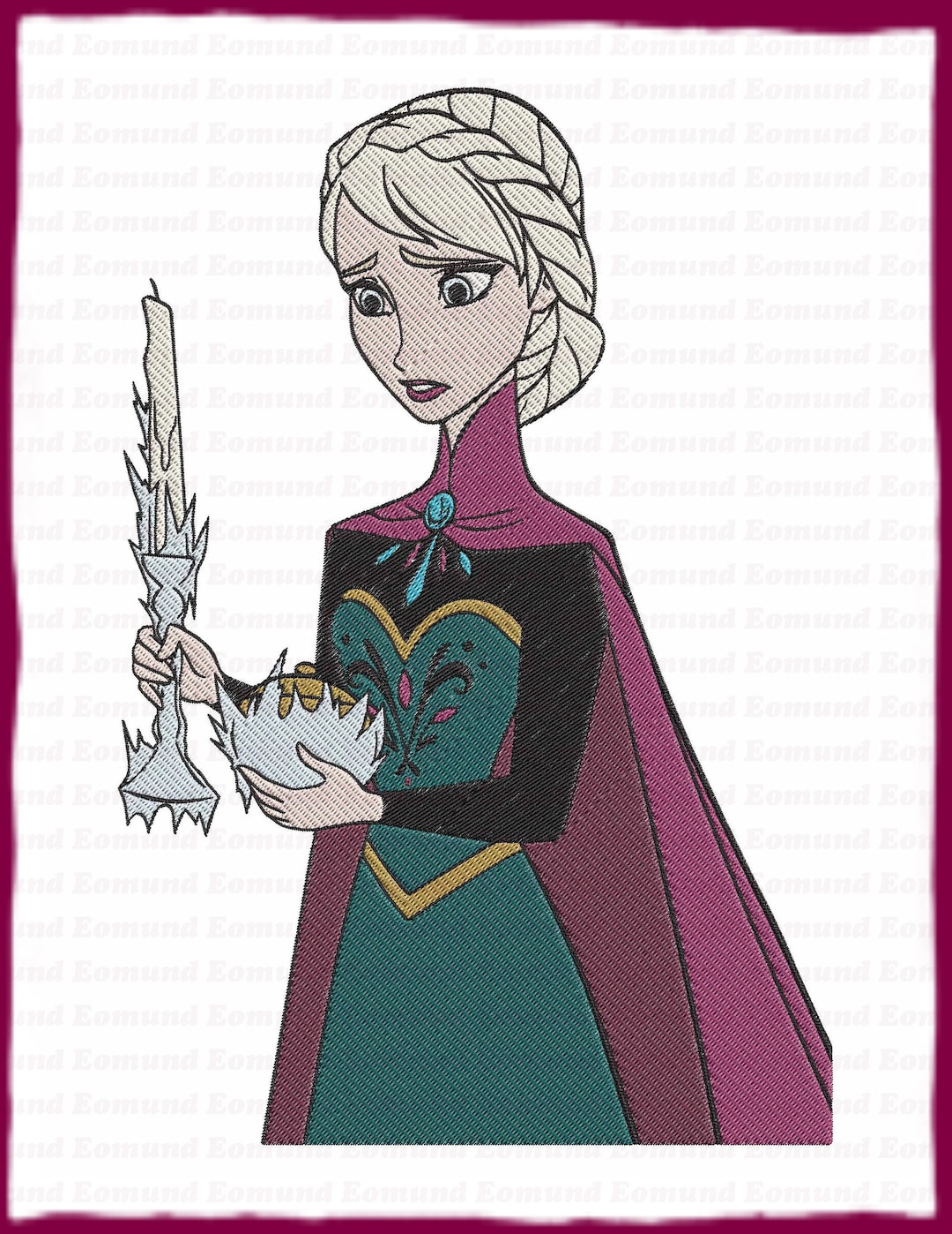 Elsa Frozen Filled Embroidery Design 30 - Instant Download - Etsy