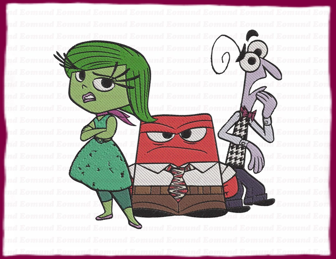 Anger and Friends Inside Out Filled Embroidery Design - Instant ...