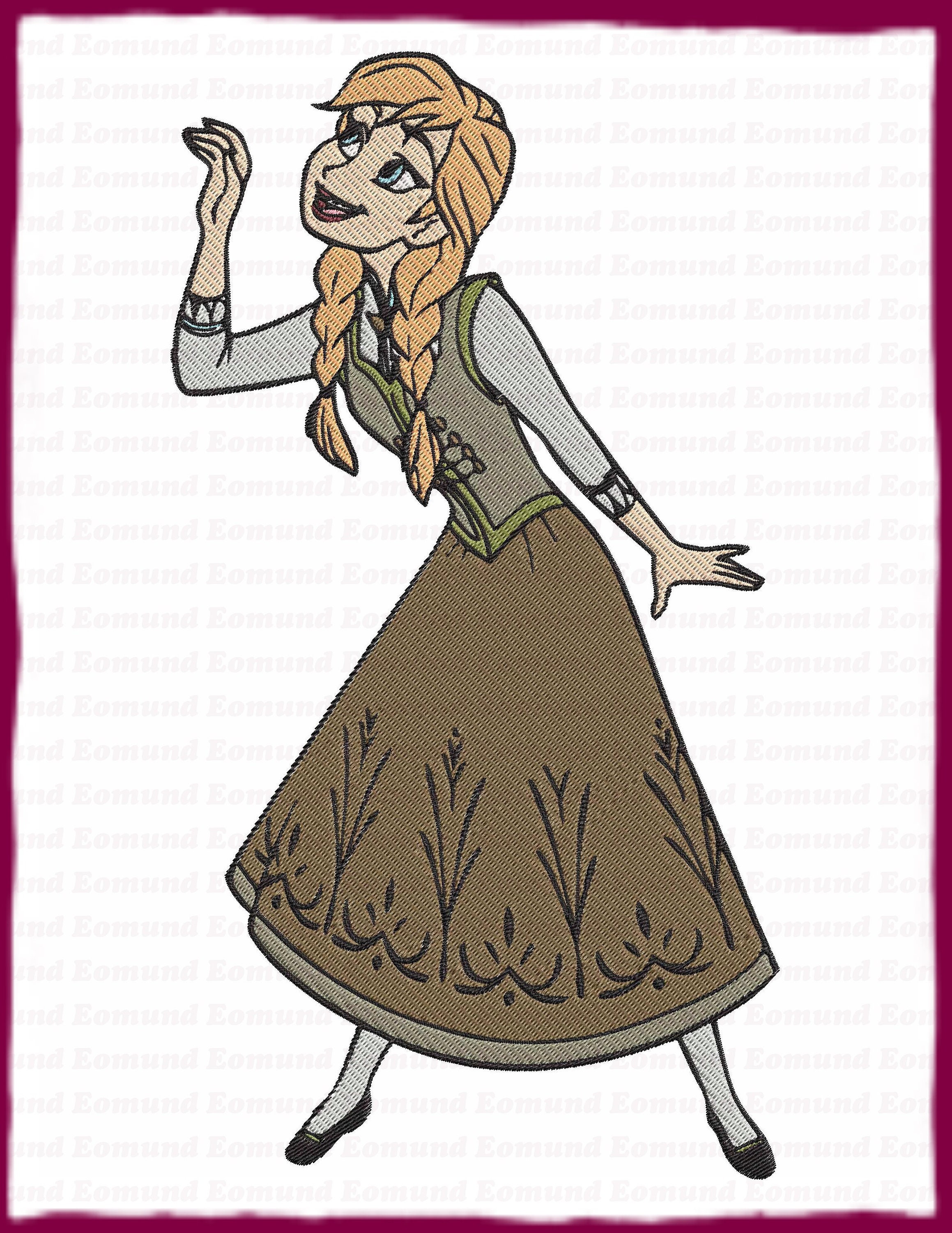 Anna Frozen Filled Embroidery Design 10 Instant Download - Etsy