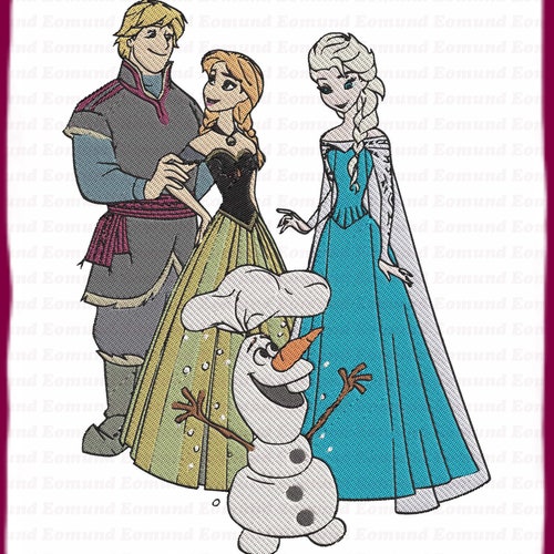 Anna and Elsa Frozen Machine Embroidery Design in 4 Sizes - Etsy