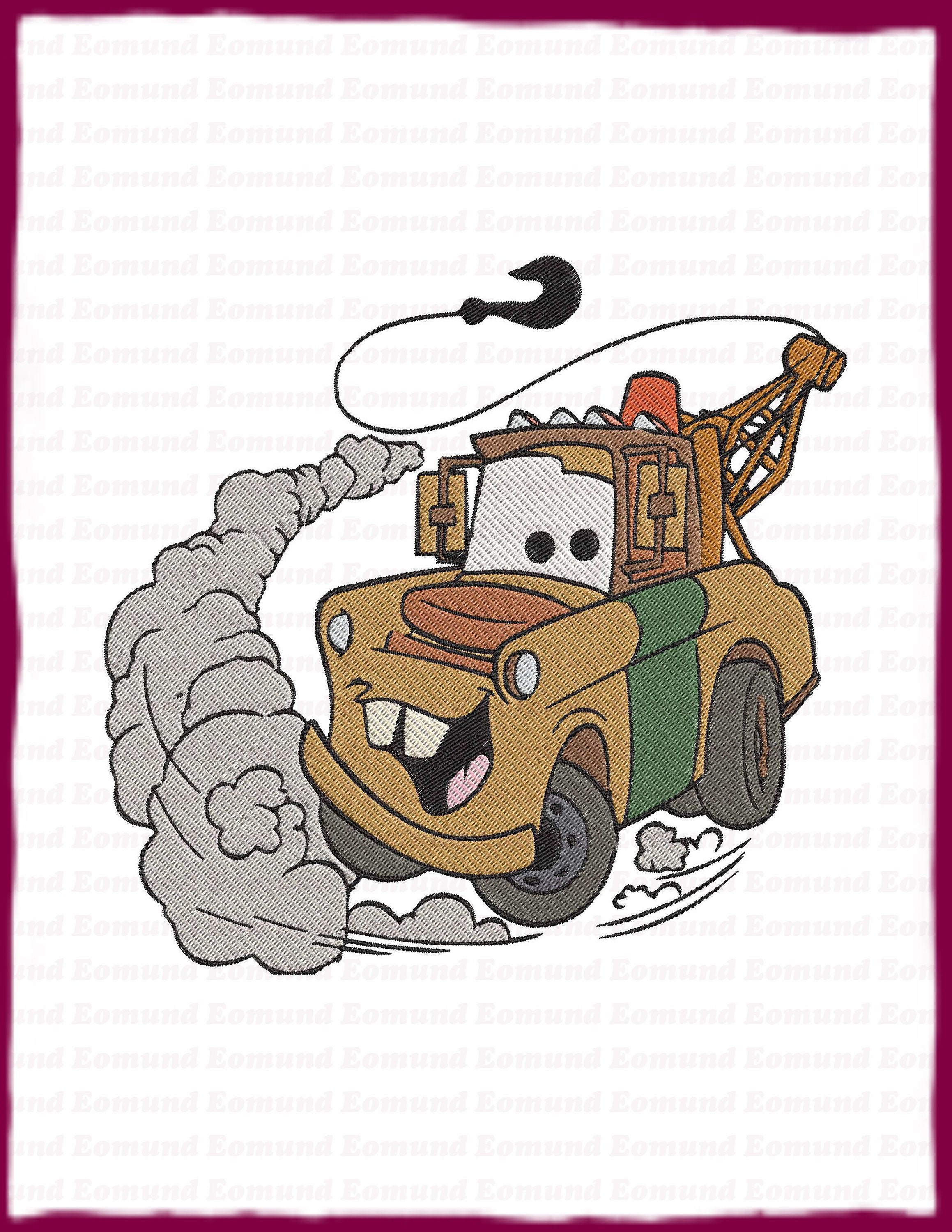 Tow Mater Cars Filled Embroidery Design 3 Instant Download - Etsy