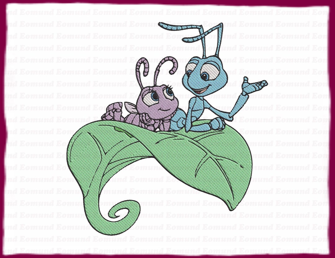 Flik and Dot A Bugs Life Filled Embroidery Design - Instant Download - Etsy