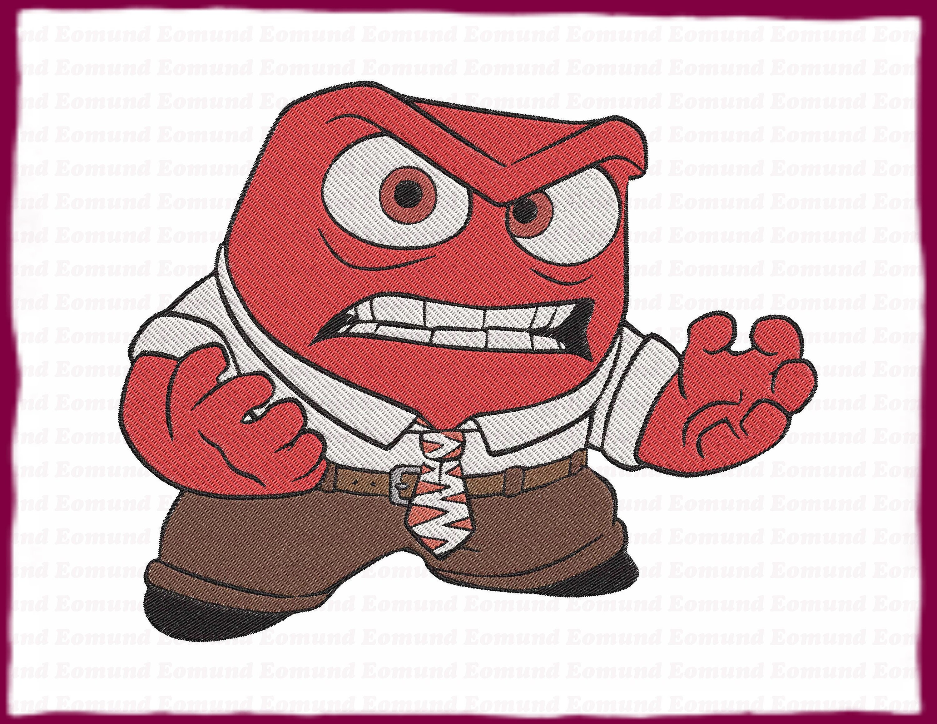 Anger Inside Out Filled Embroidery Design 1 Instant Download - Etsy