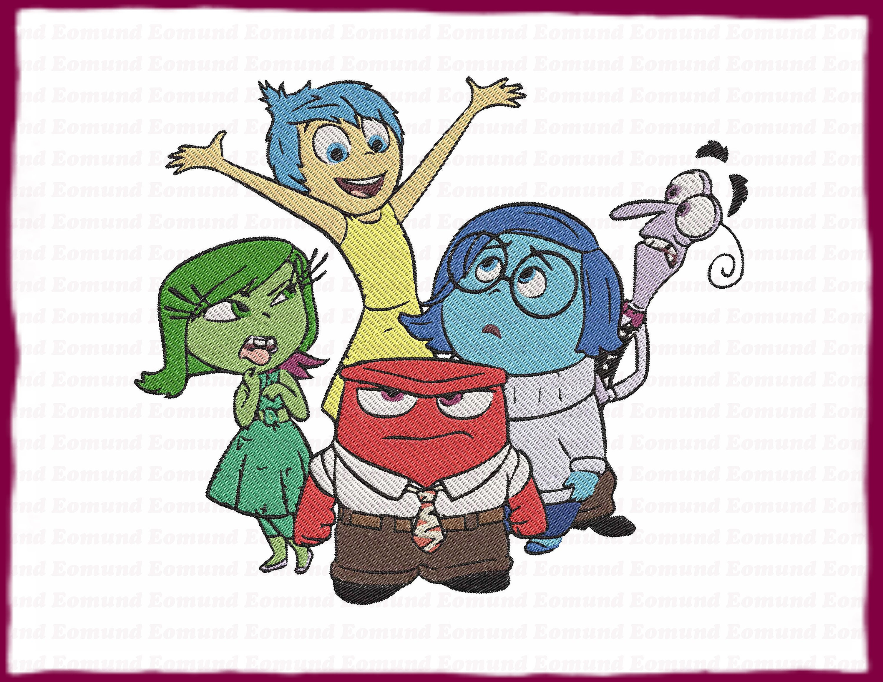 Joy and Friends Inside Out Filled Embroidery Design 5 - Instant ...