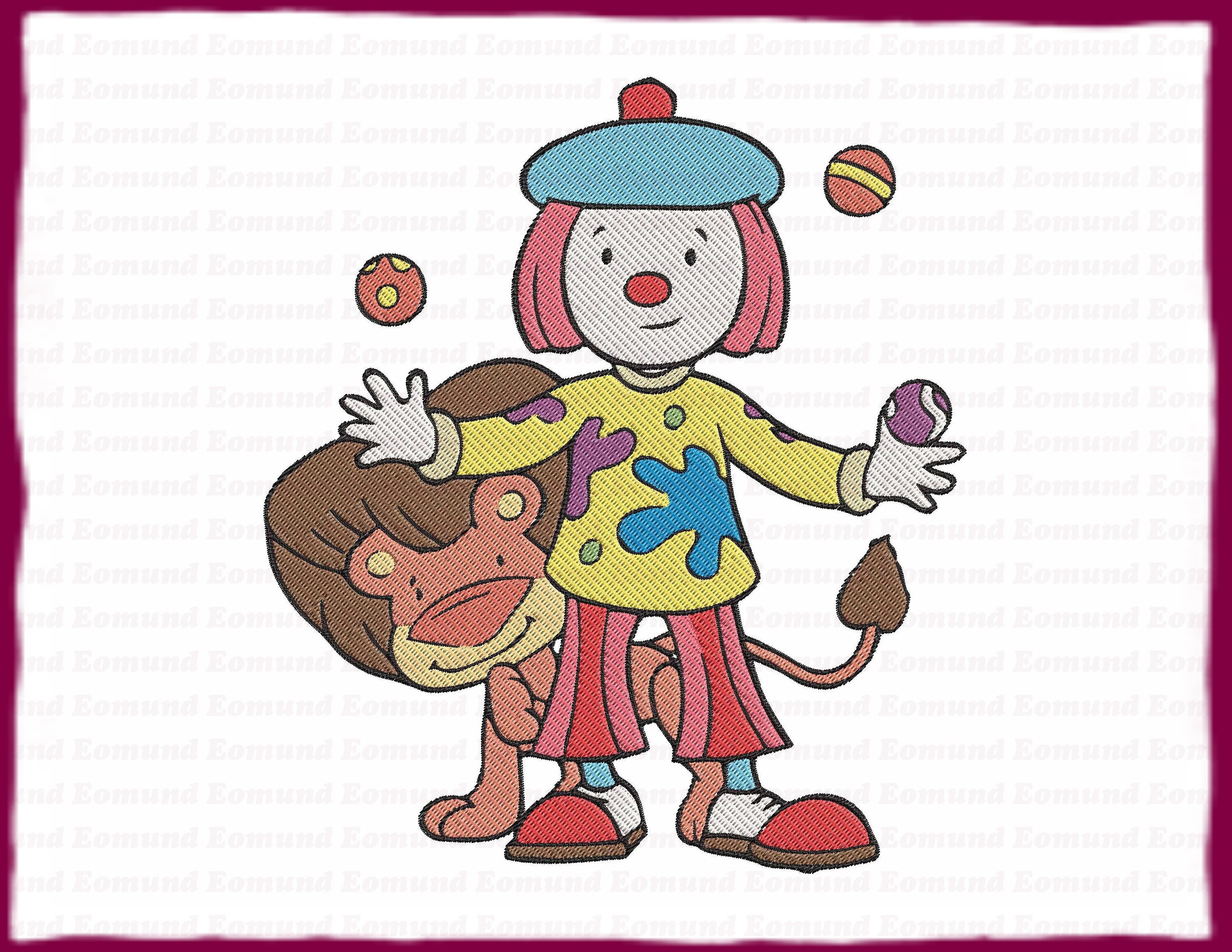 Jojo Tickle and Goliath the Lion Jojo Circus Fill Embroidery Design 1 ...