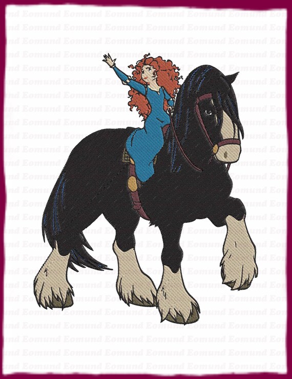 Merida With Angus Brave Filled Embroidery Design 2 Instant - Etsy