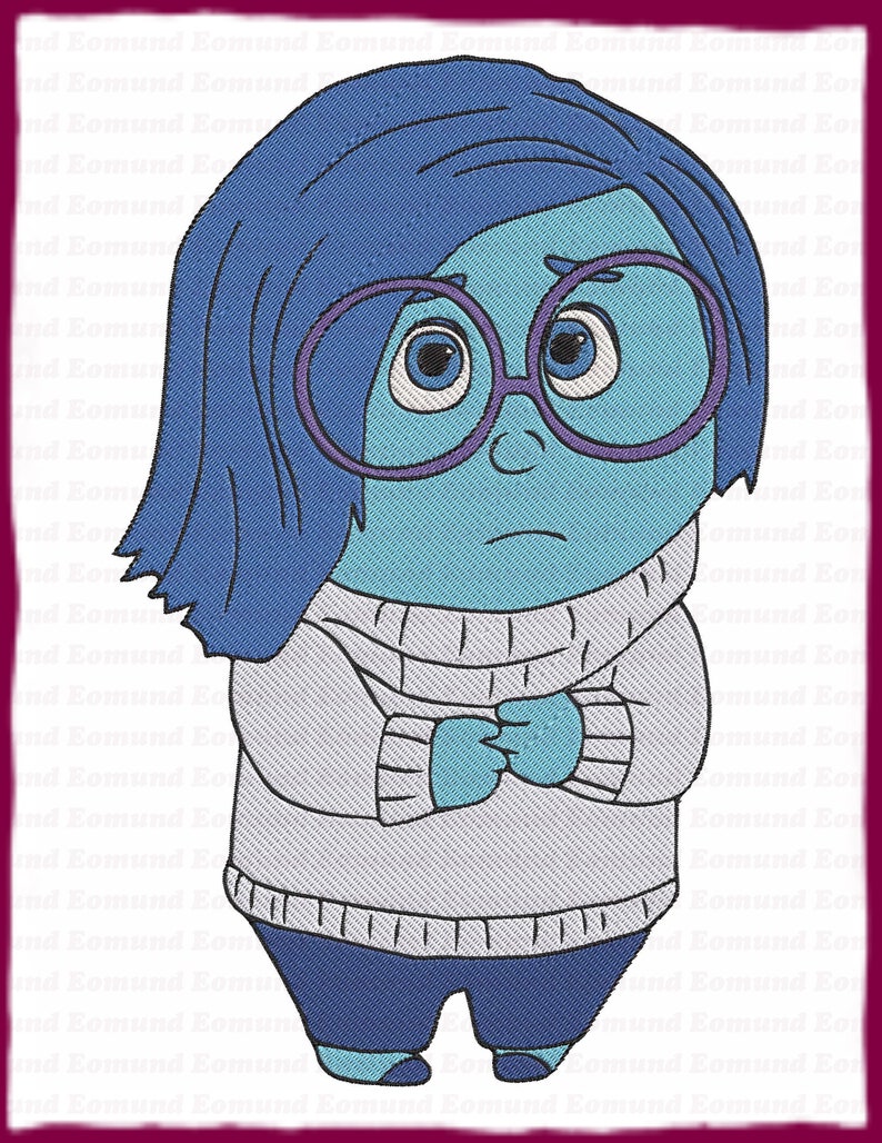 Sadness Inside Out Filled Embroidery Design 4 - Instant Download - Etsy