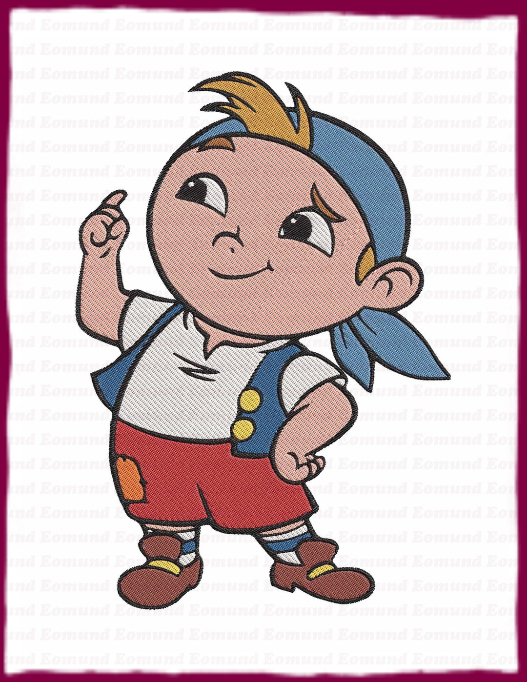 Cubby Jake and the Never Land Pirates Fill Embroidery Design 4 ...