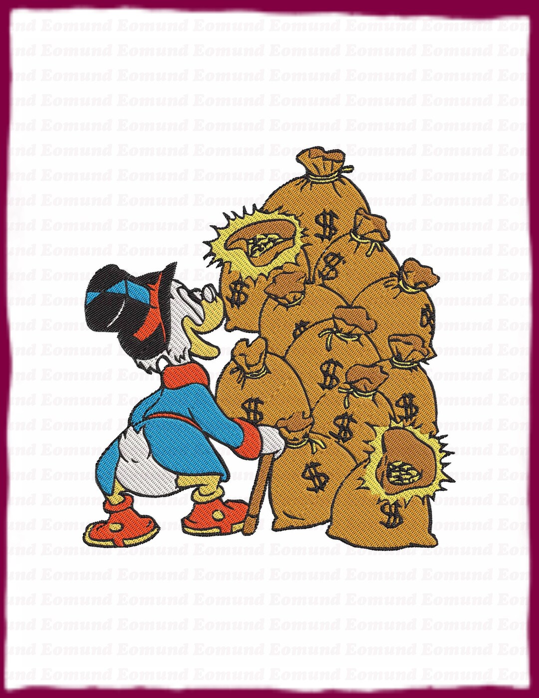 Scrooge Mcduck Ducktales Fill Embroidery Design 1 - Instant Download - Etsy