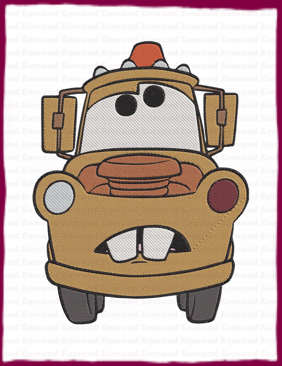 Tow Mater Cars Filled Embroidery Design 8 - Instant Download - Etsy