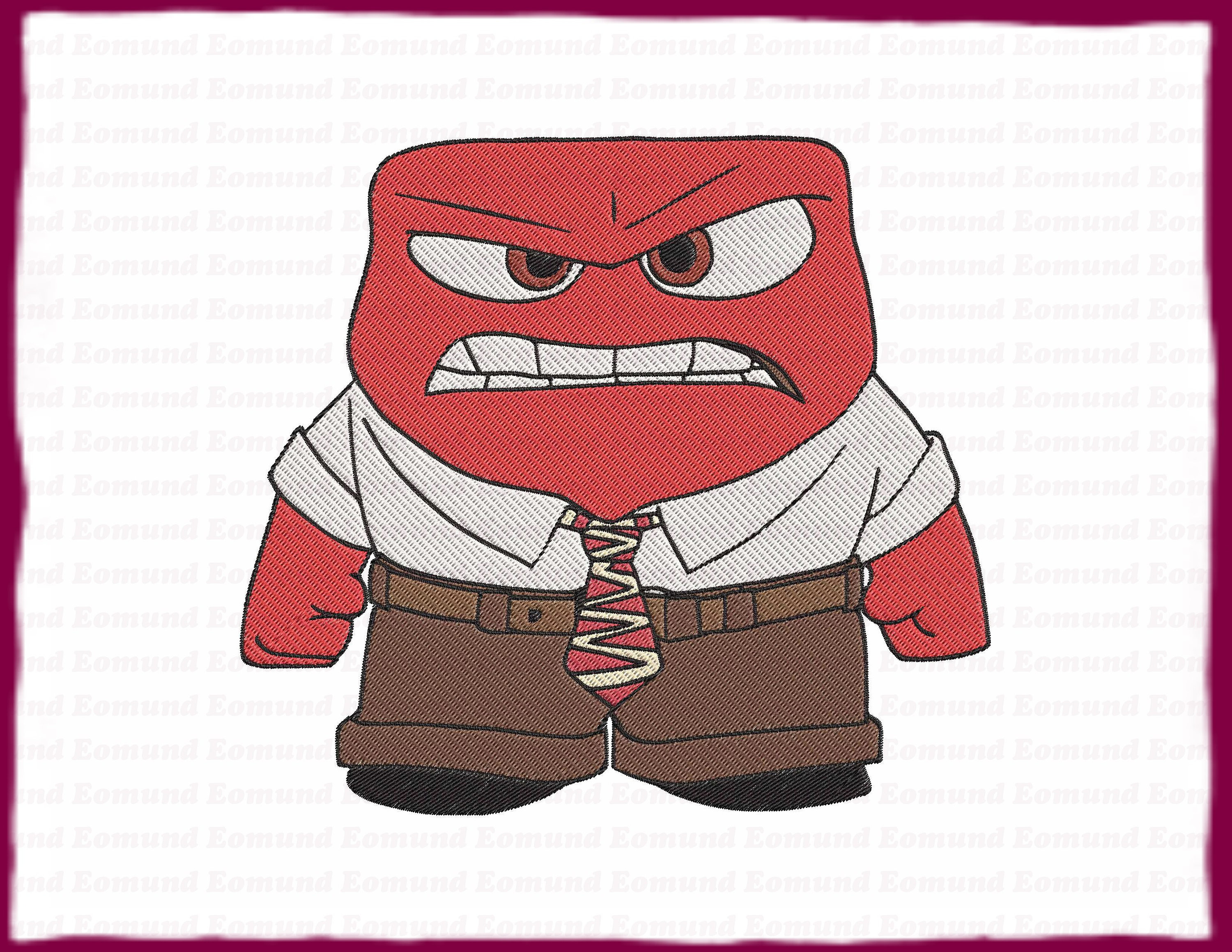 Anger Inside Out Filled Embroidery Design 3 Instant Download - Etsy