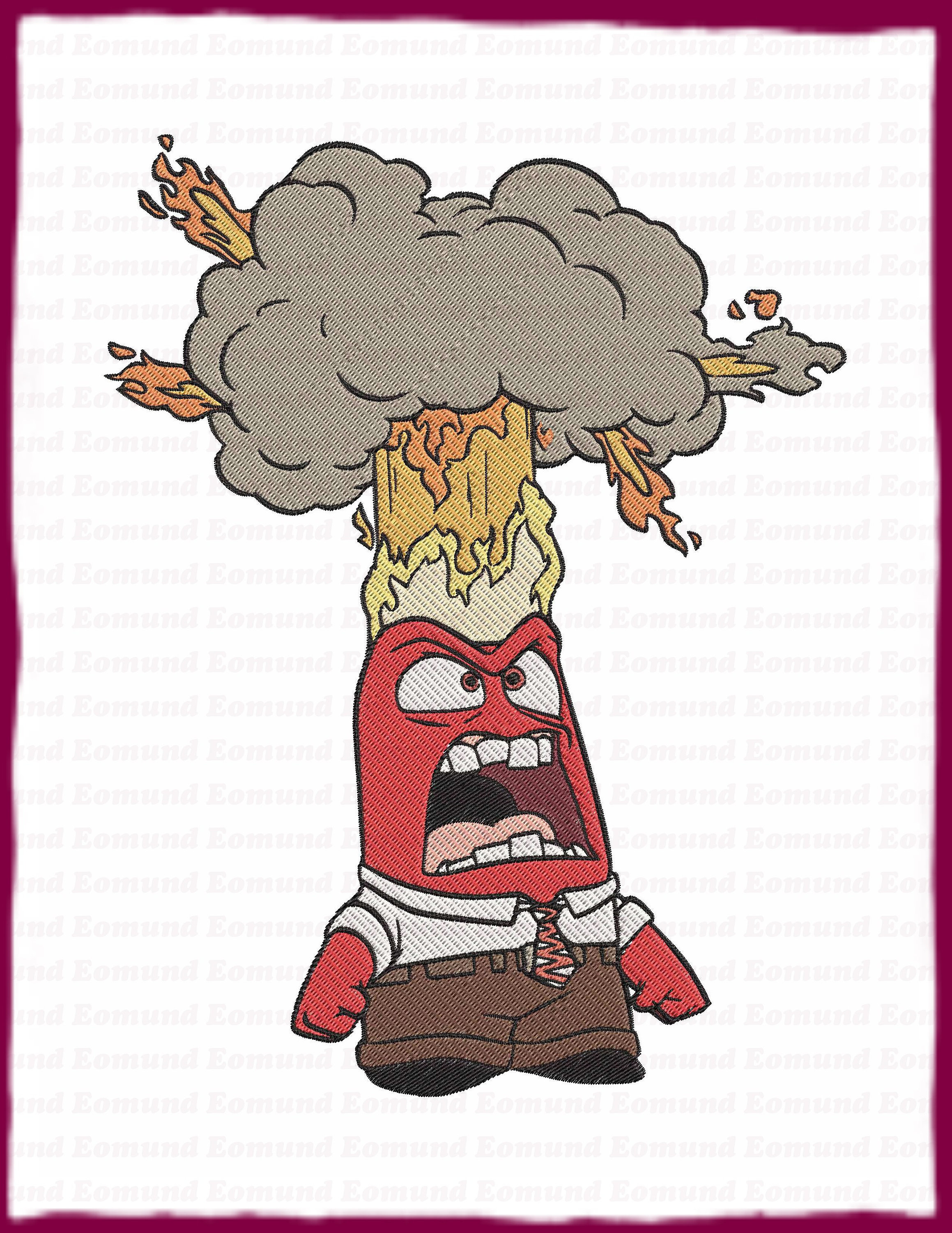 Anger Inside Out Filled Embroidery Design 5 Instant Download | Etsy UK