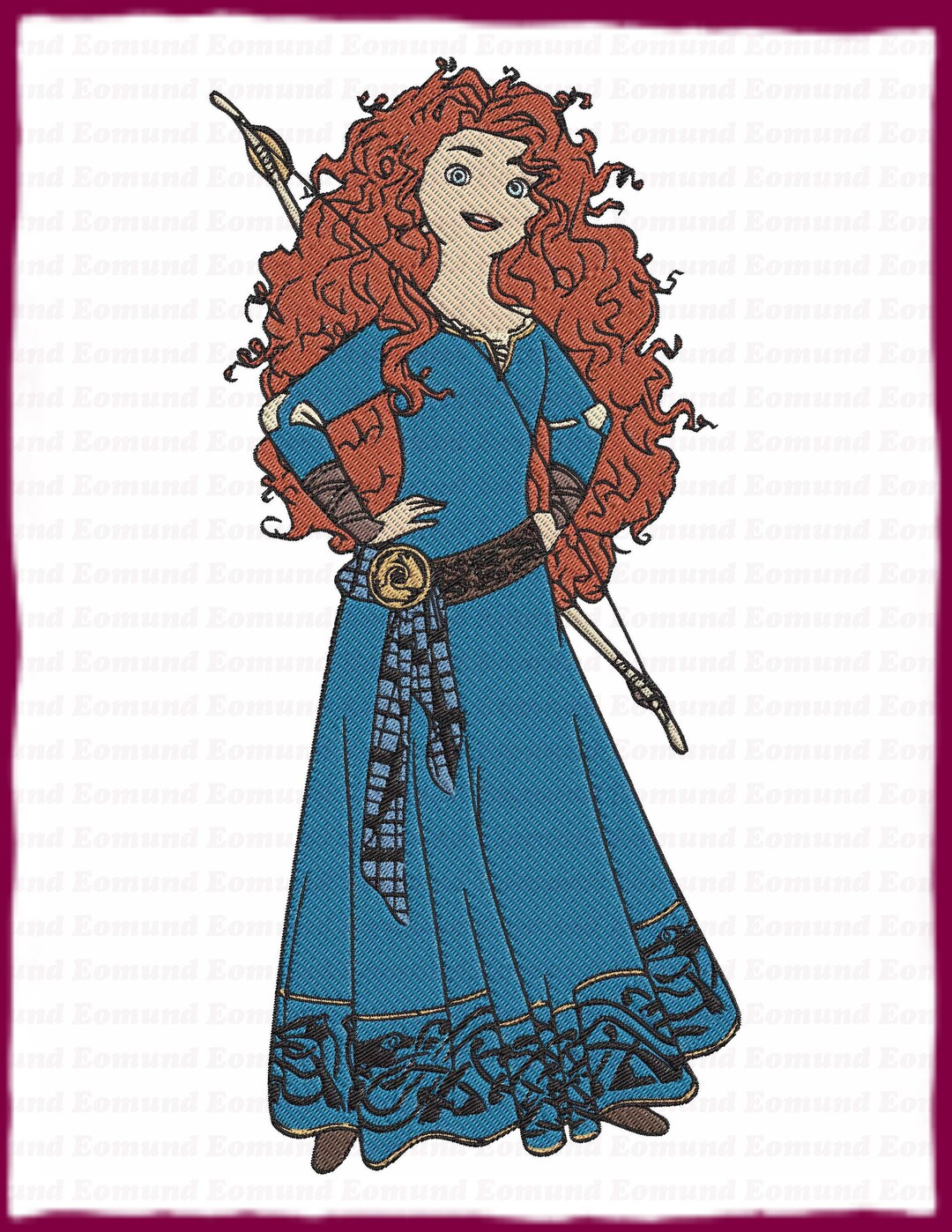 Merida Brave Filled Embroidery Design 8 - Instant Download - Etsy
