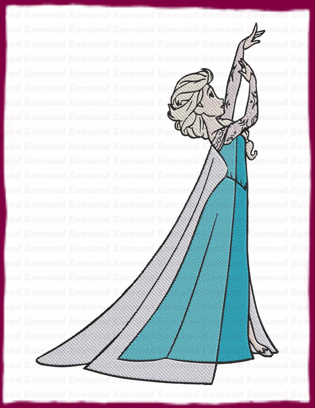Elsa Frozen Filled Embroidery Design 4 Instant Download - Etsy