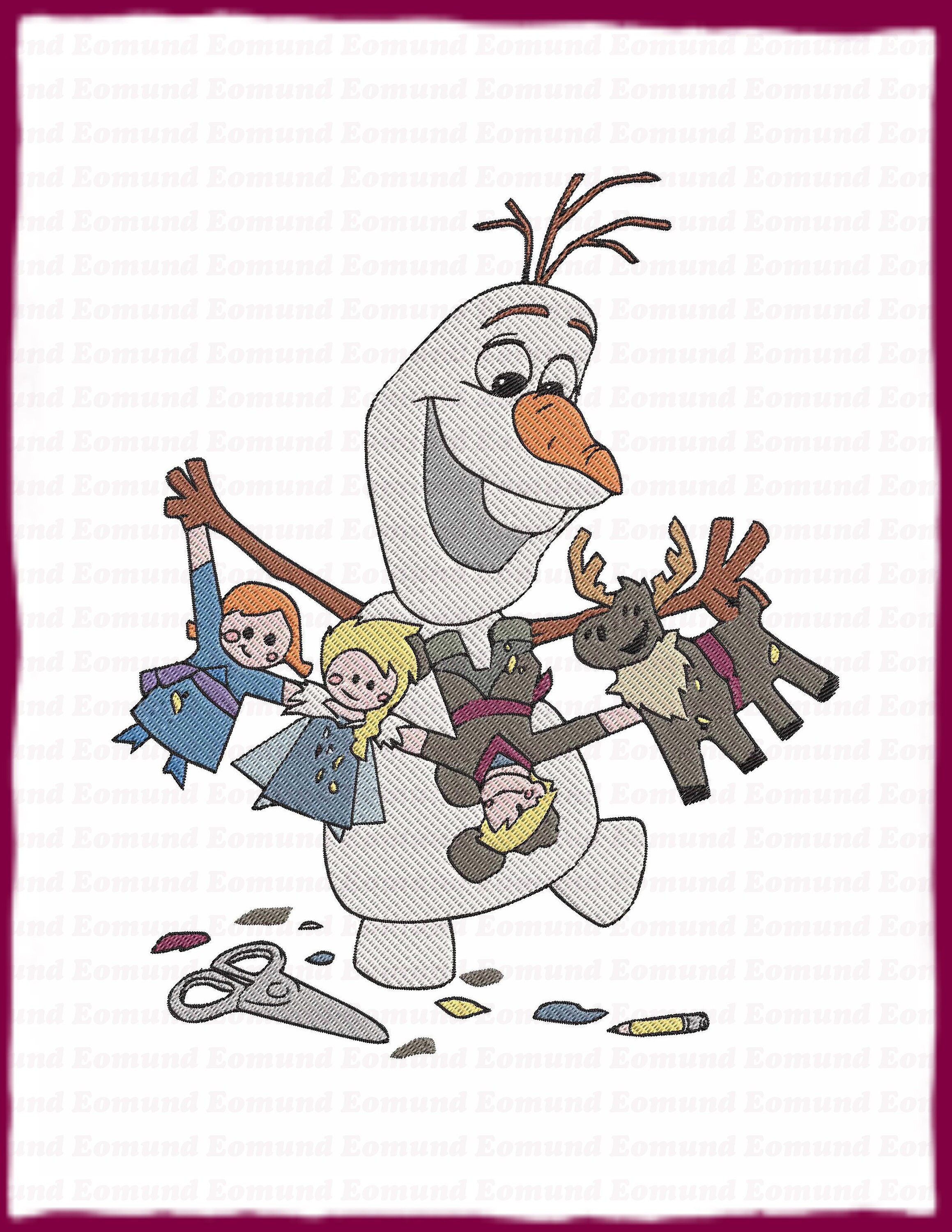 Olaf Cut Outs Frozen Filled Embroidery Design Instant - Etsy