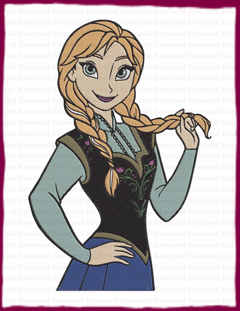 Anna Braids Frozen Filled Embroidery Design 1 Instant - Etsy UK