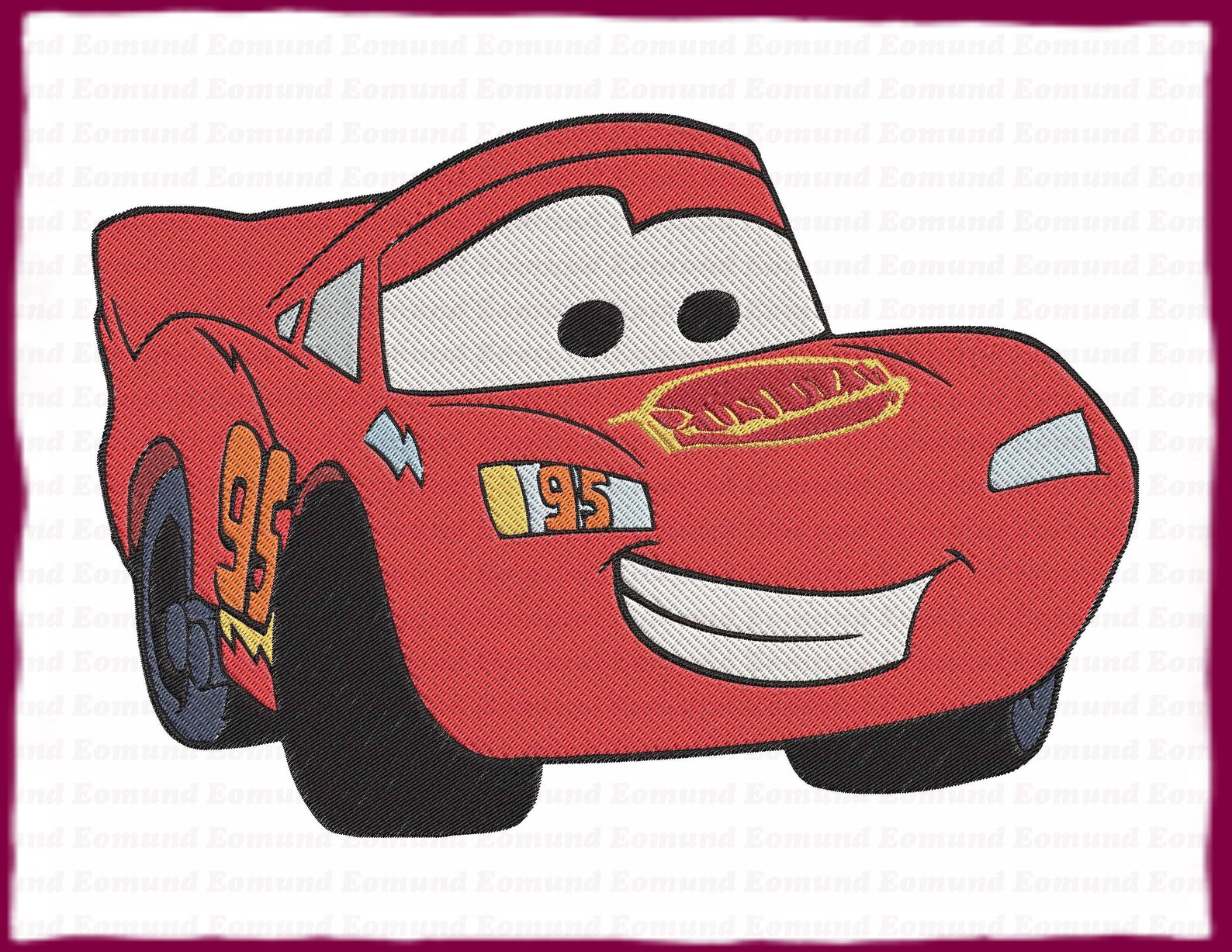 Lightning Mcqueen Cars Filled Embroidery Design 11 Instant - Etsy