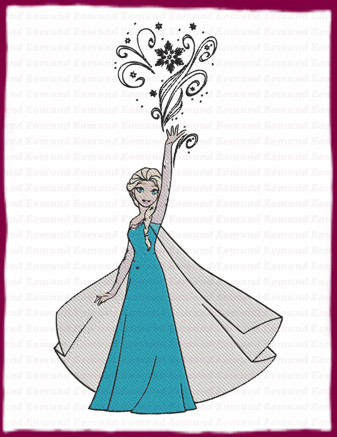 Elsa Frozen Filled Embroidery Design 14 - Instant Download - Etsy