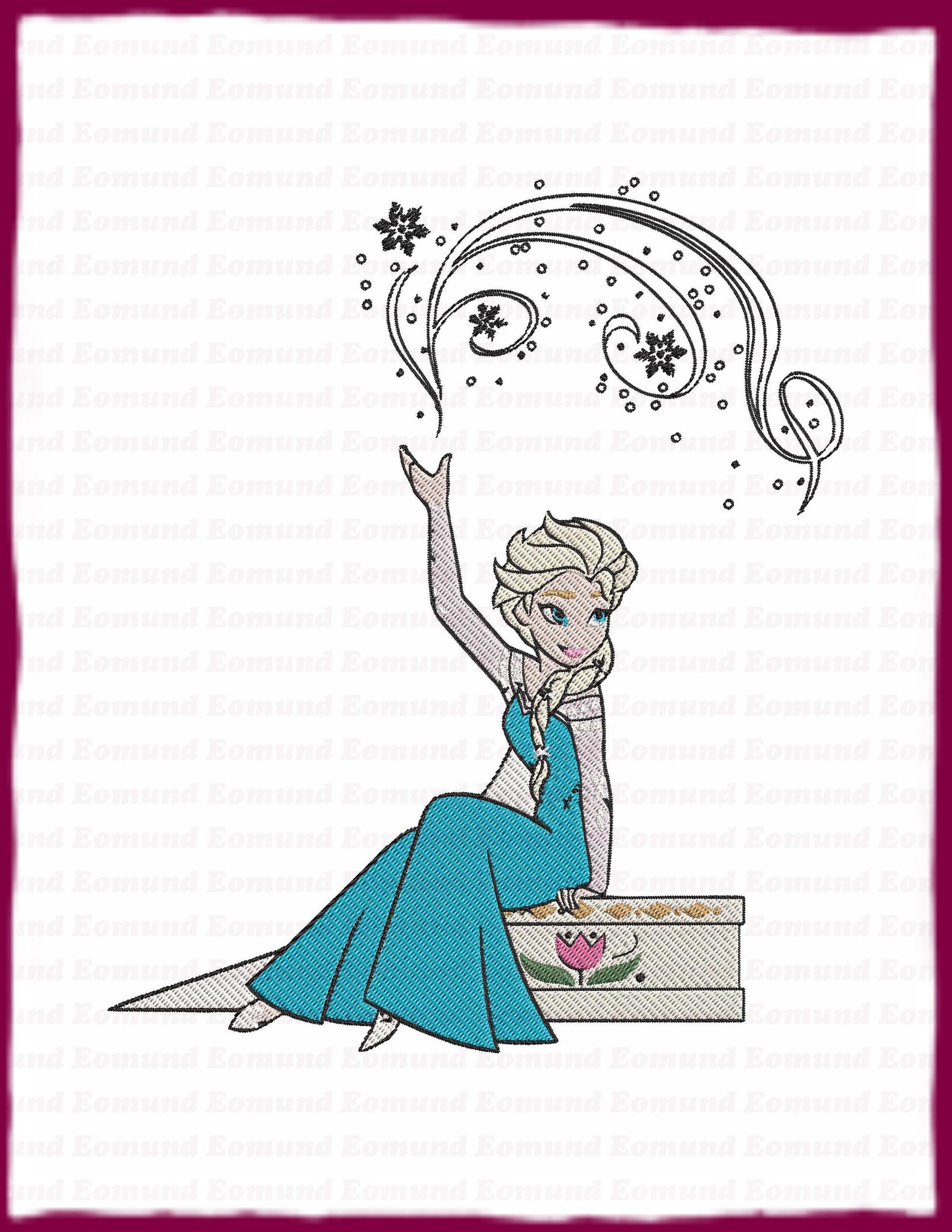 Elsa Frozen Filled Embroidery Design 6 Instant Download - Etsy