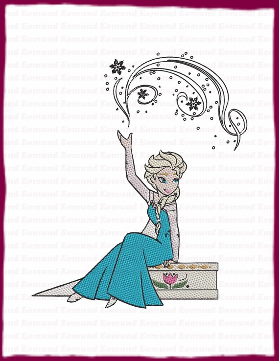 Elsa Frozen Filled Embroidery Design 6 Instant Download | Etsy