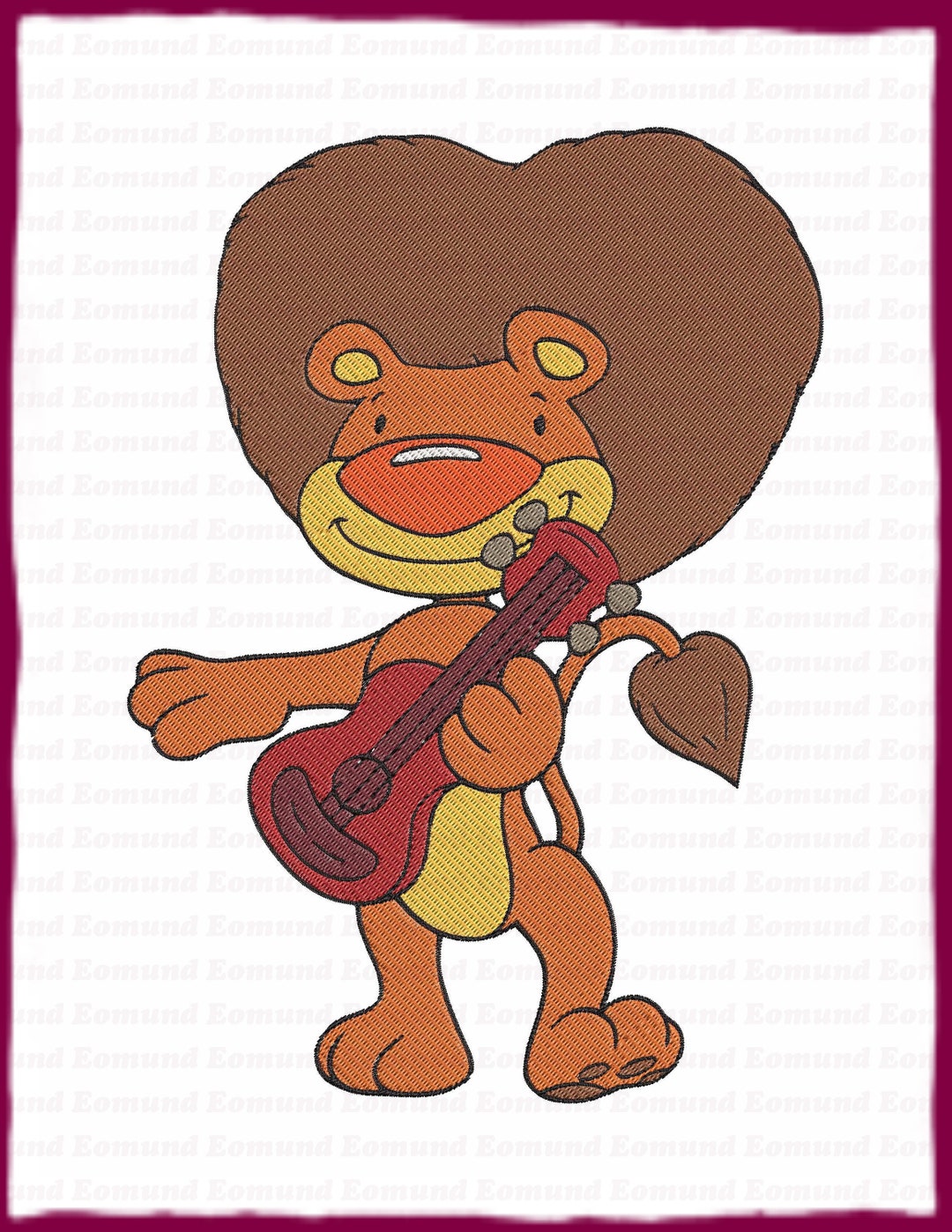 Goliath the Lion Jojo Circus Fill Embroidery Design 2 - Instant ...