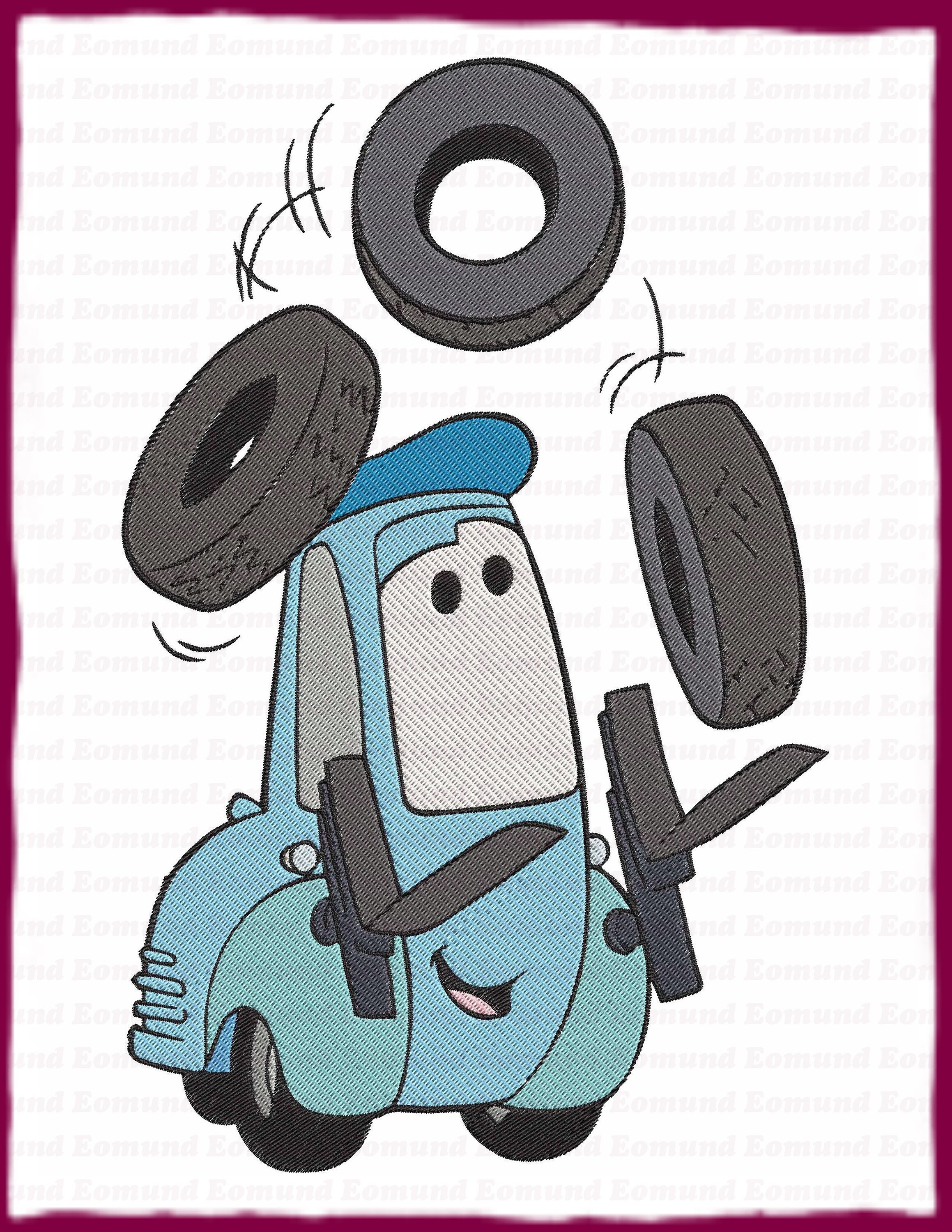 Guido Cars Filled Embroidery Design 2 Instant Download - Etsy