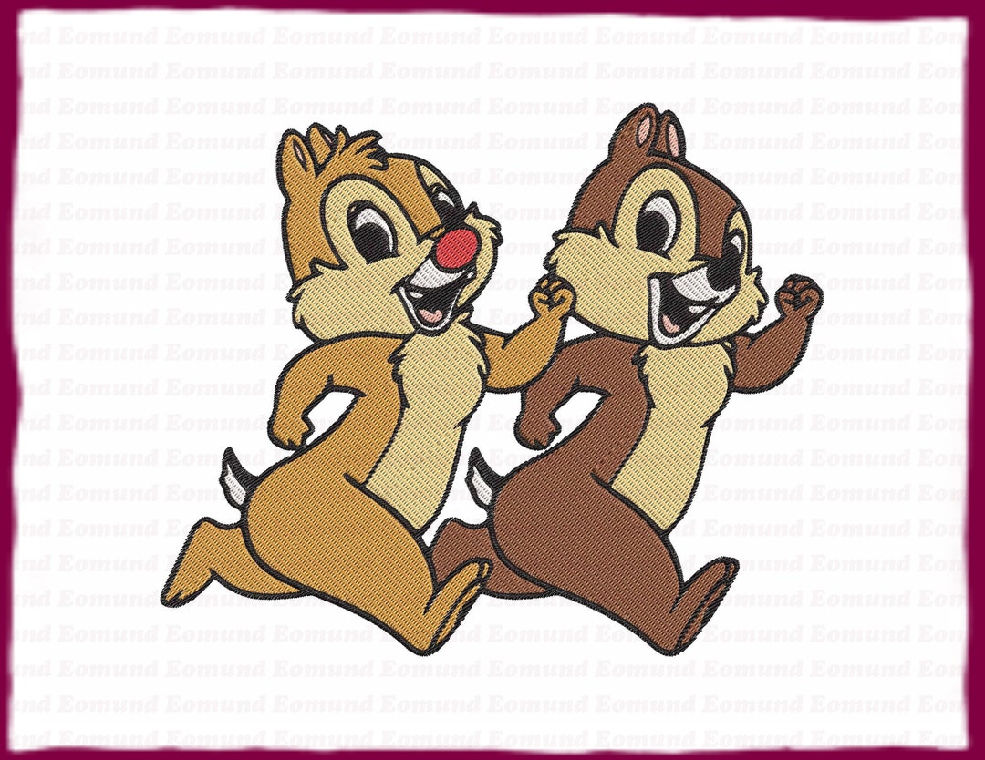 Chip and Dale Fill Embroidery Design 14 - Instant Download - Etsy