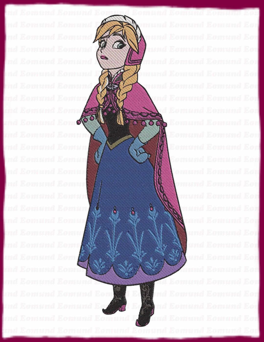 Anna Frozen Filled Embroidery Design 6 - Instant Download - Etsy