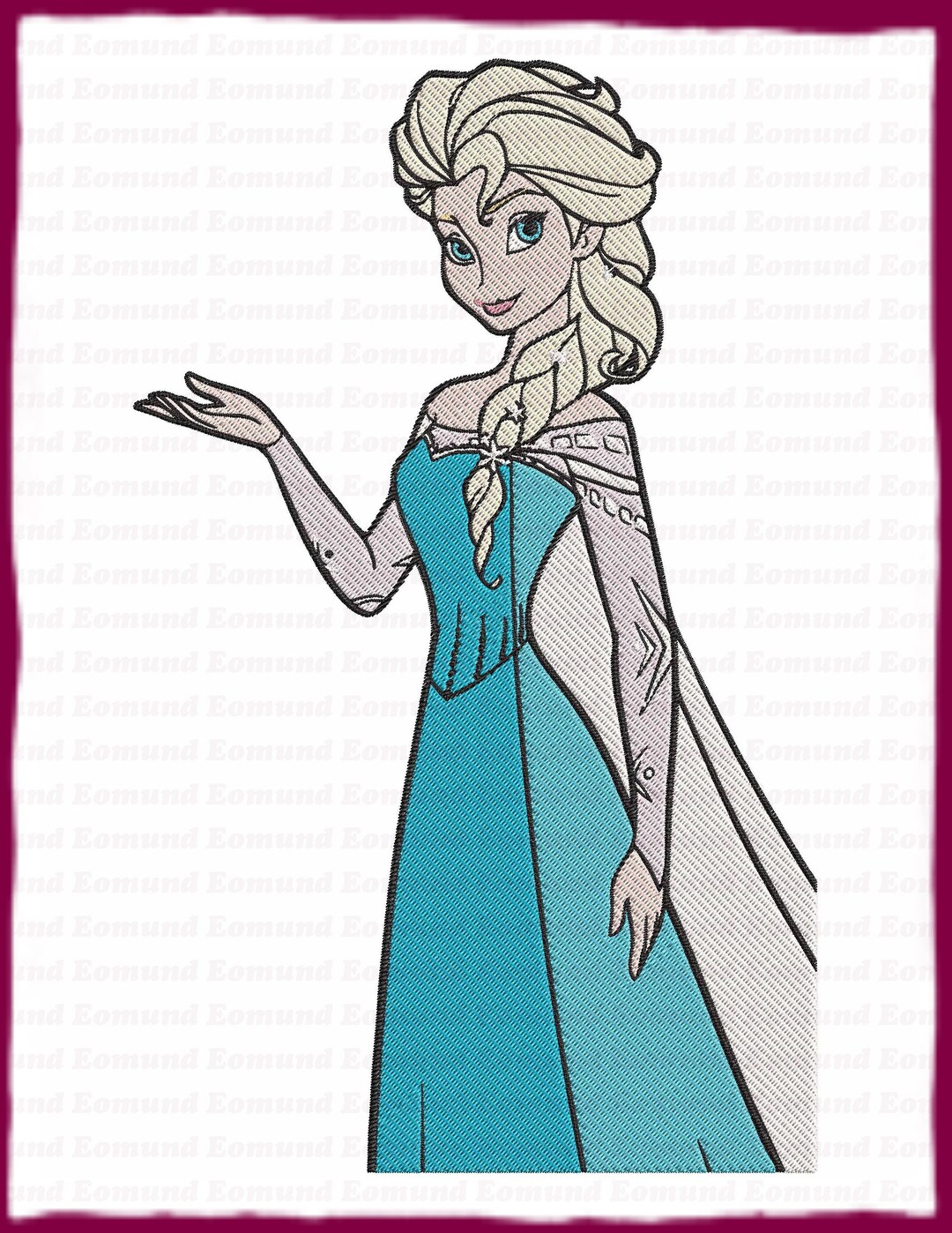 Elsa Frozen Filled Embroidery Design 8 - Instant Download - Etsy