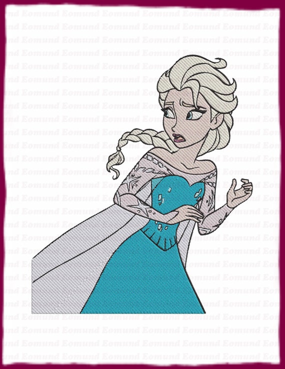 Elsa Frozen Filled Embroidery Design 16 Instant Download - Etsy