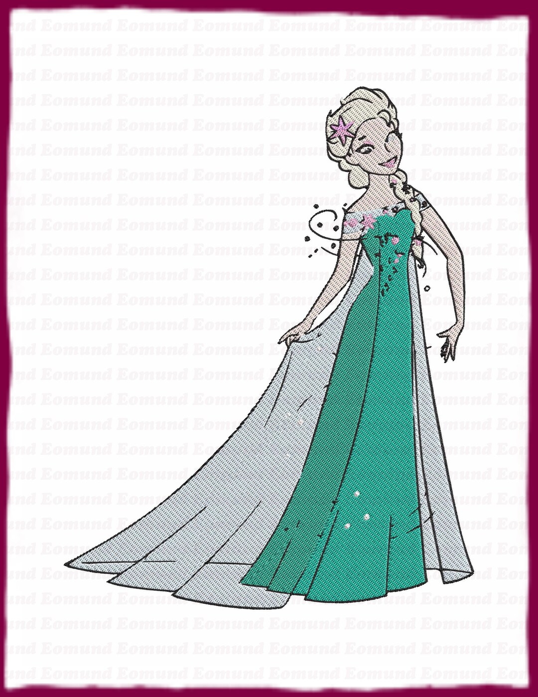 Elsa Frozen Filled Embroidery Design 20 - Instant Download - Etsy