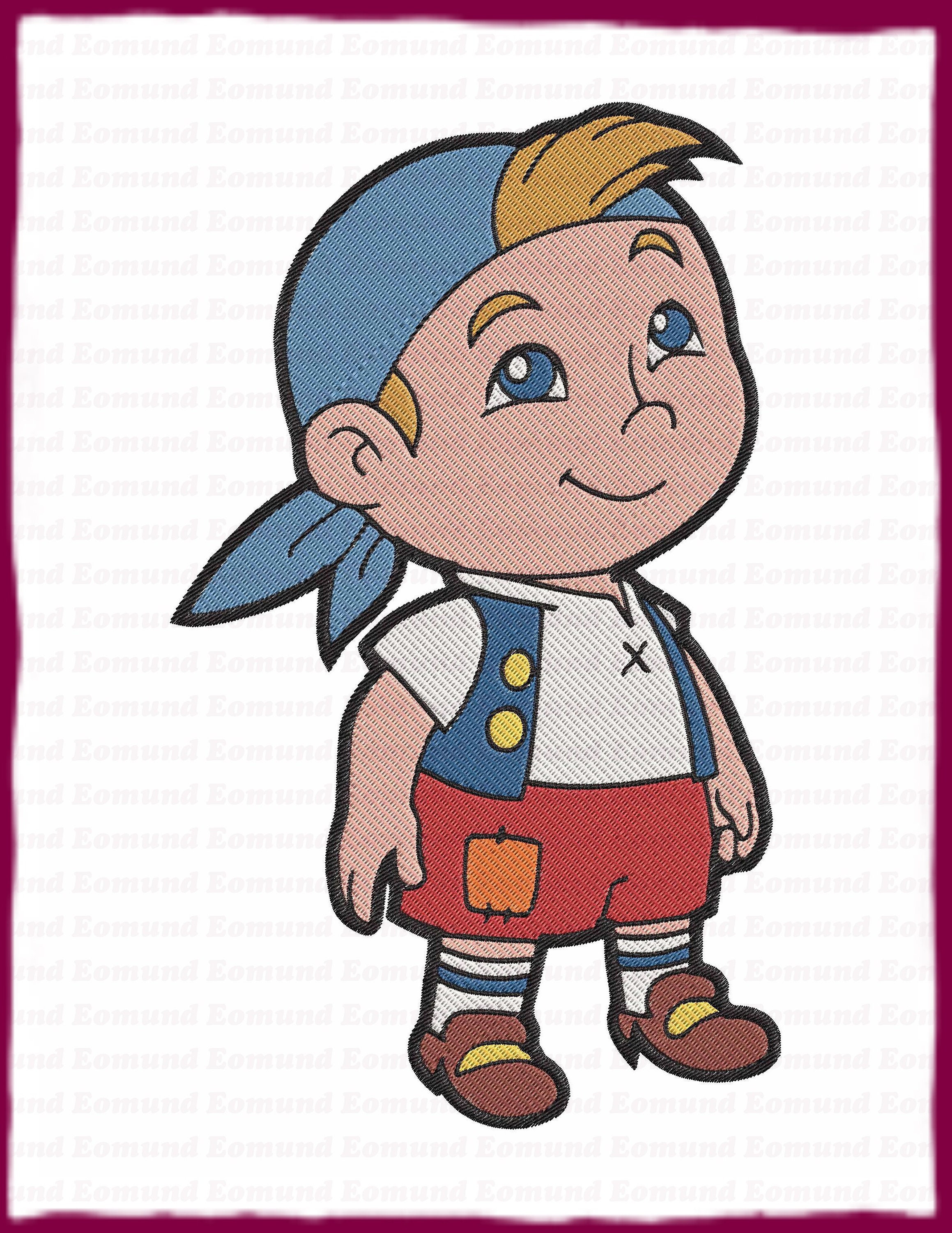 Cubby Jake and the Never Land Pirates Fill Embroidery Design 6 Instant ...
